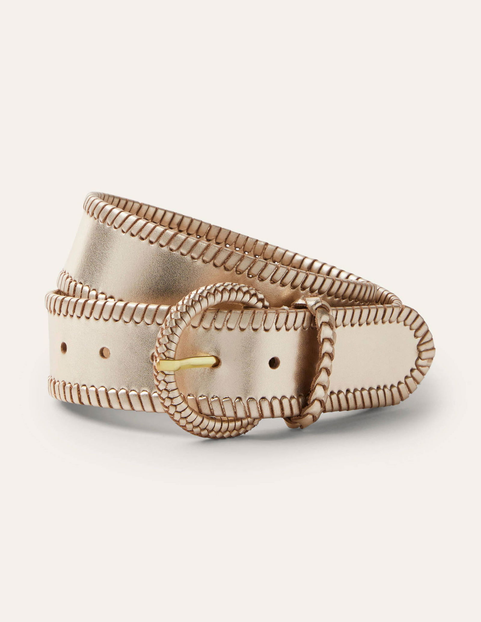 BODEN Woven Waist Belt in Gold Metallic | endource