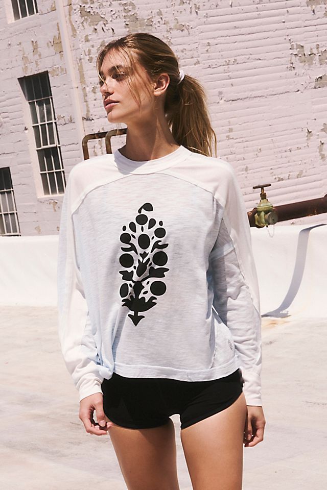 FREE PEOPLE FP Movement - All About It Logo Long-Sleeve in Sky Combo ...