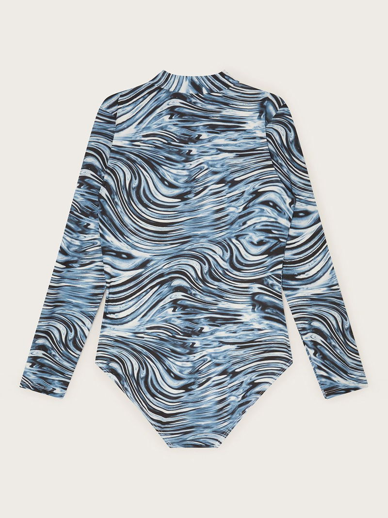 Monsoon Storm Ripple Swimsuit in Grey/Multi | Endource