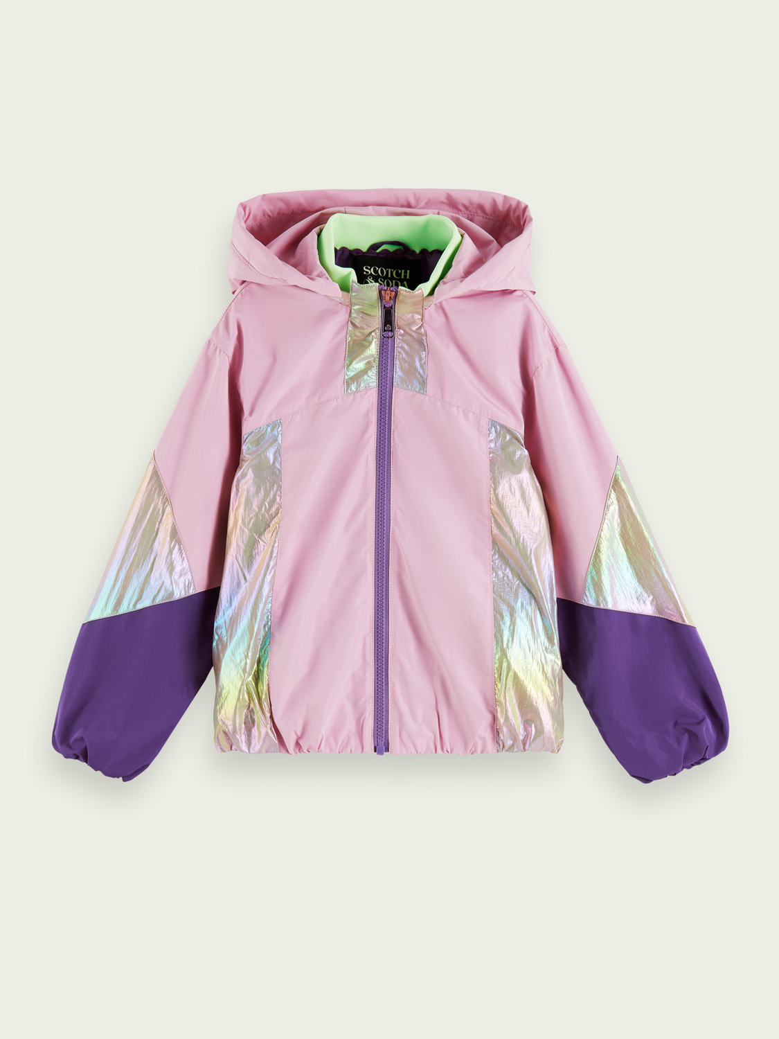 SCOTCH & SODA Water-Repellent Colour-Block Jacket in Metallic ...