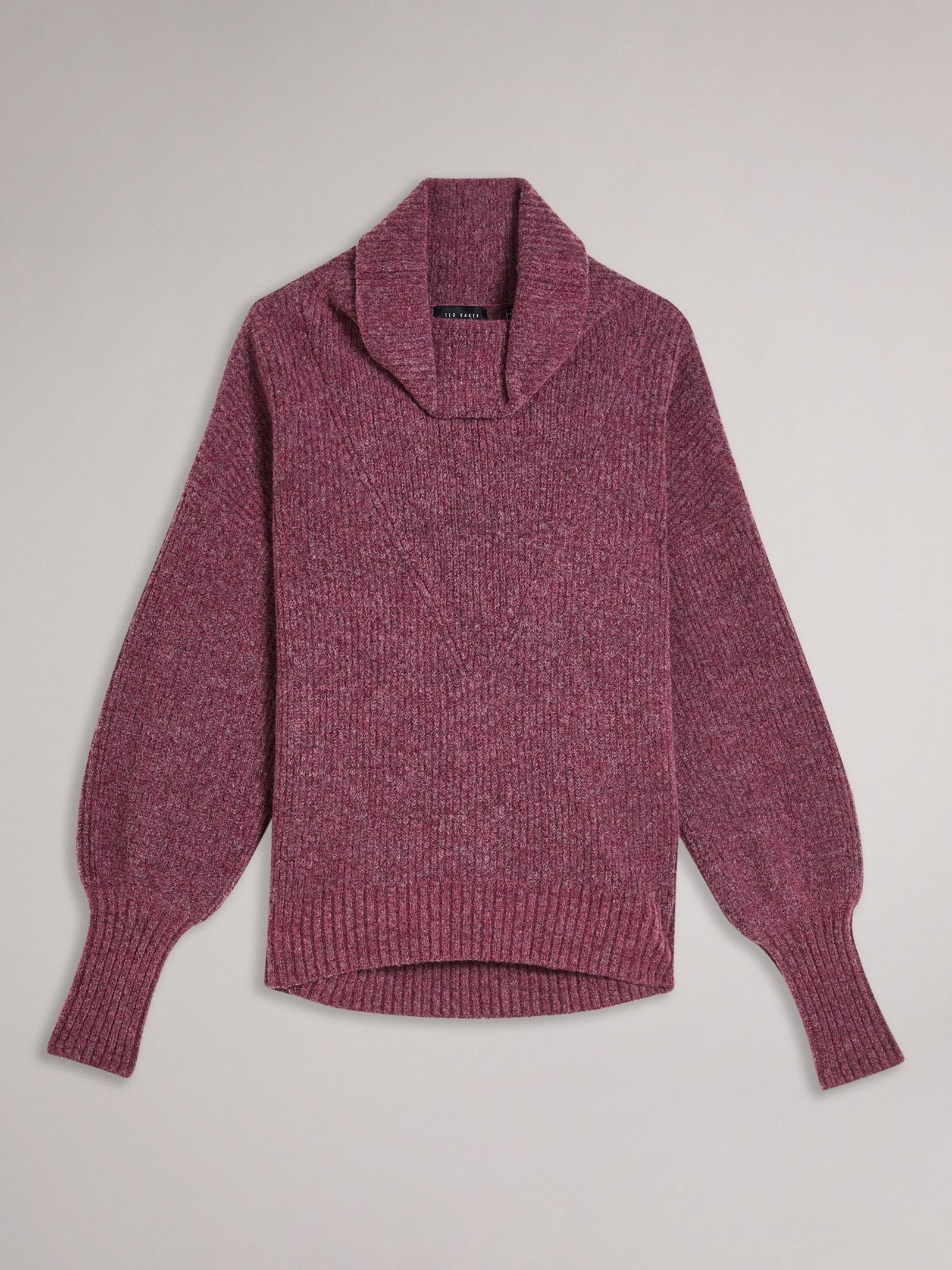 TED BAKER Cchloe High Neck Wool Blend Jumper in Pink/Multi | endource