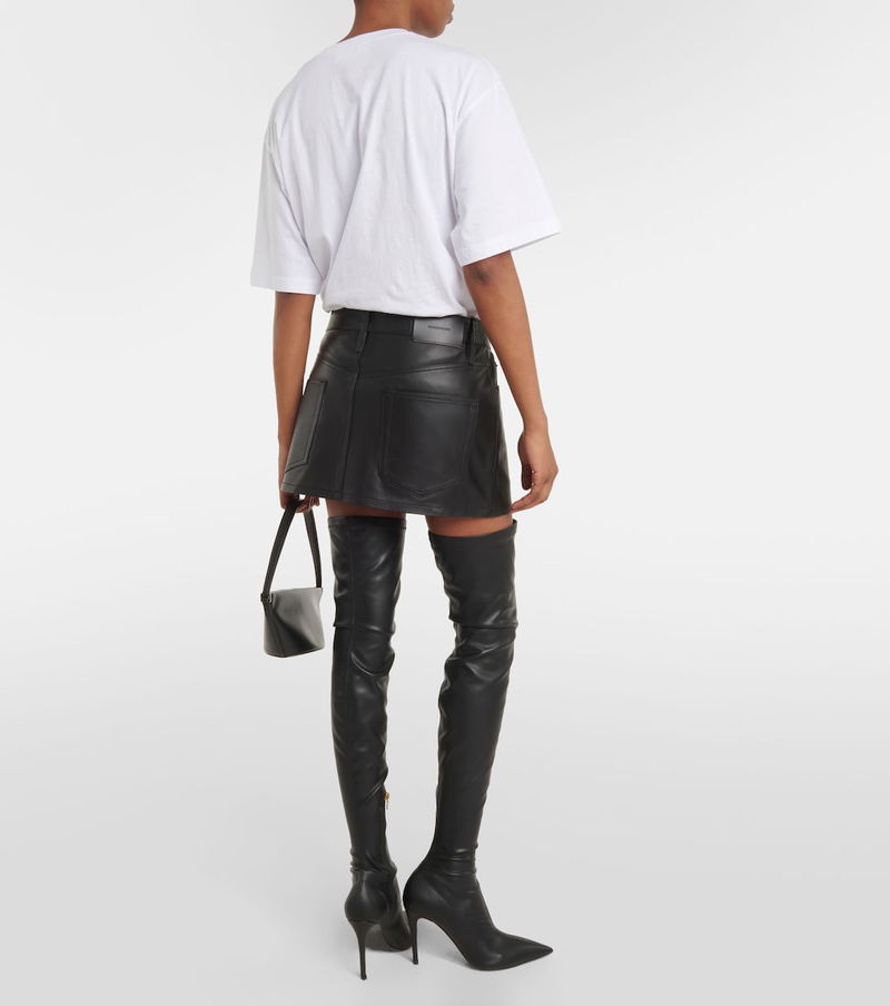 WARDROBE.NYC Micro Leather Miniskirt in Black | Endource