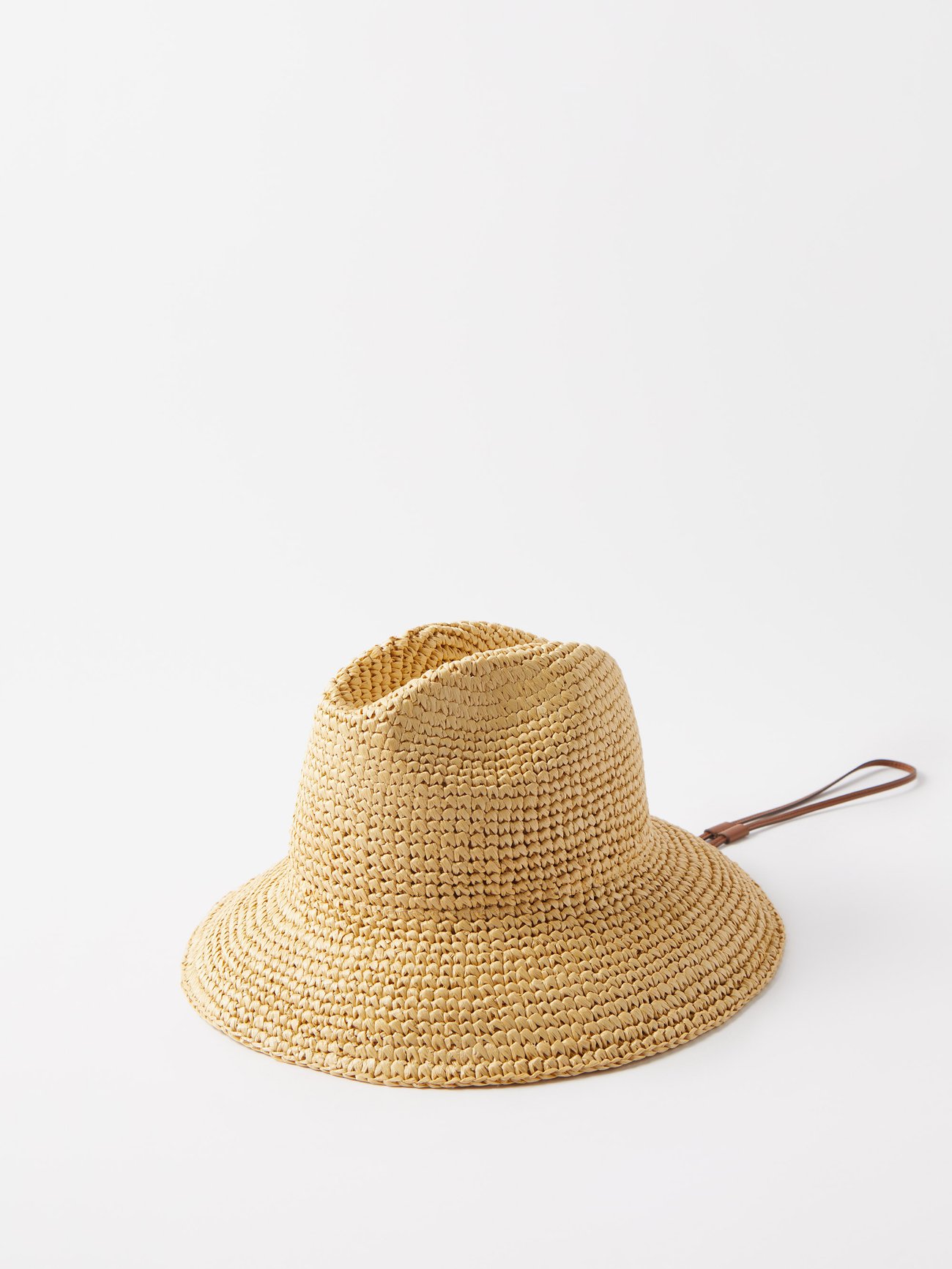 MIU MIU Logo-Embroidered Faux-Raffia Hat in Beige | Endource