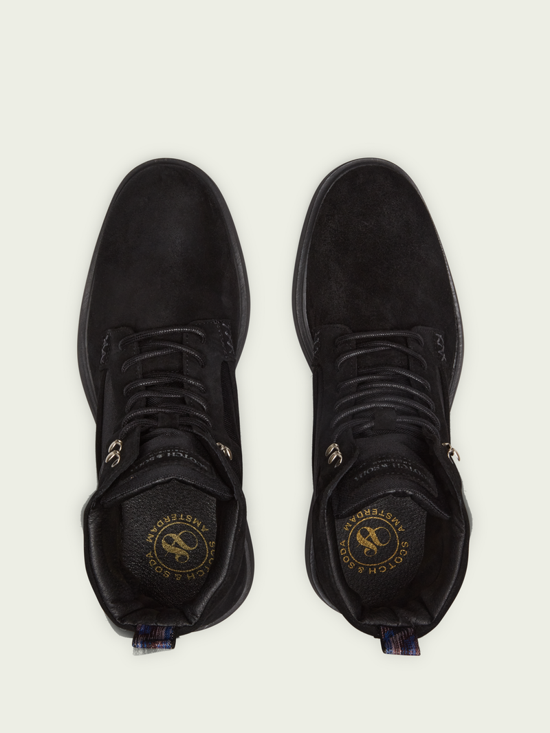 SCOTCH & SODA Gallivant Suede Ankle Boot in black | endource