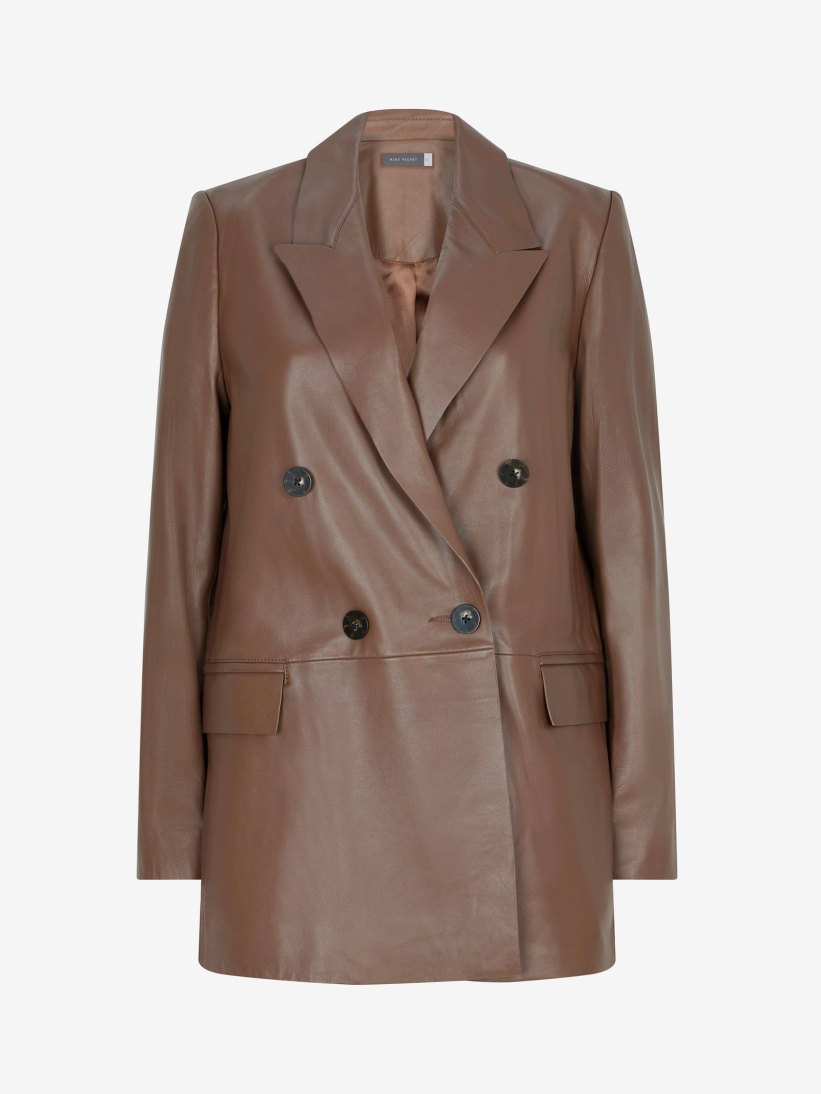 MINT VELVET Leather Blazer in Brown | endource