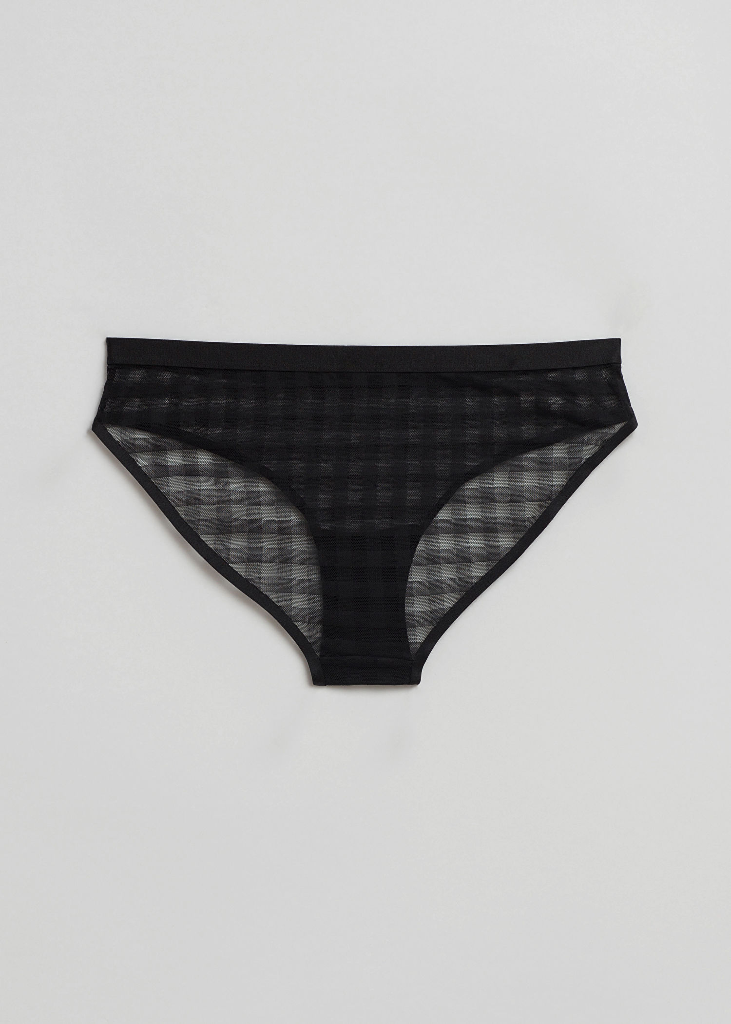 & OTHER STORIES Sheer Checkered Briefs in Black | endource