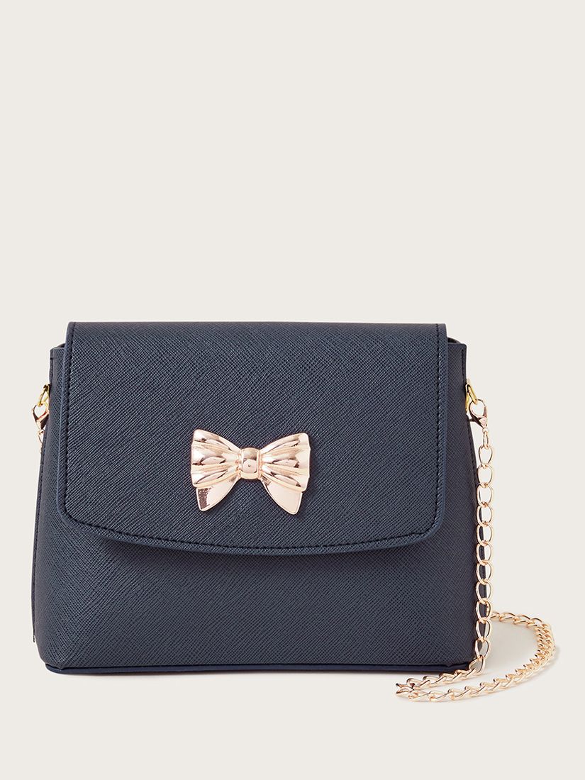 Monsoon Portobello Gold Bow Bag in Navy | Endource