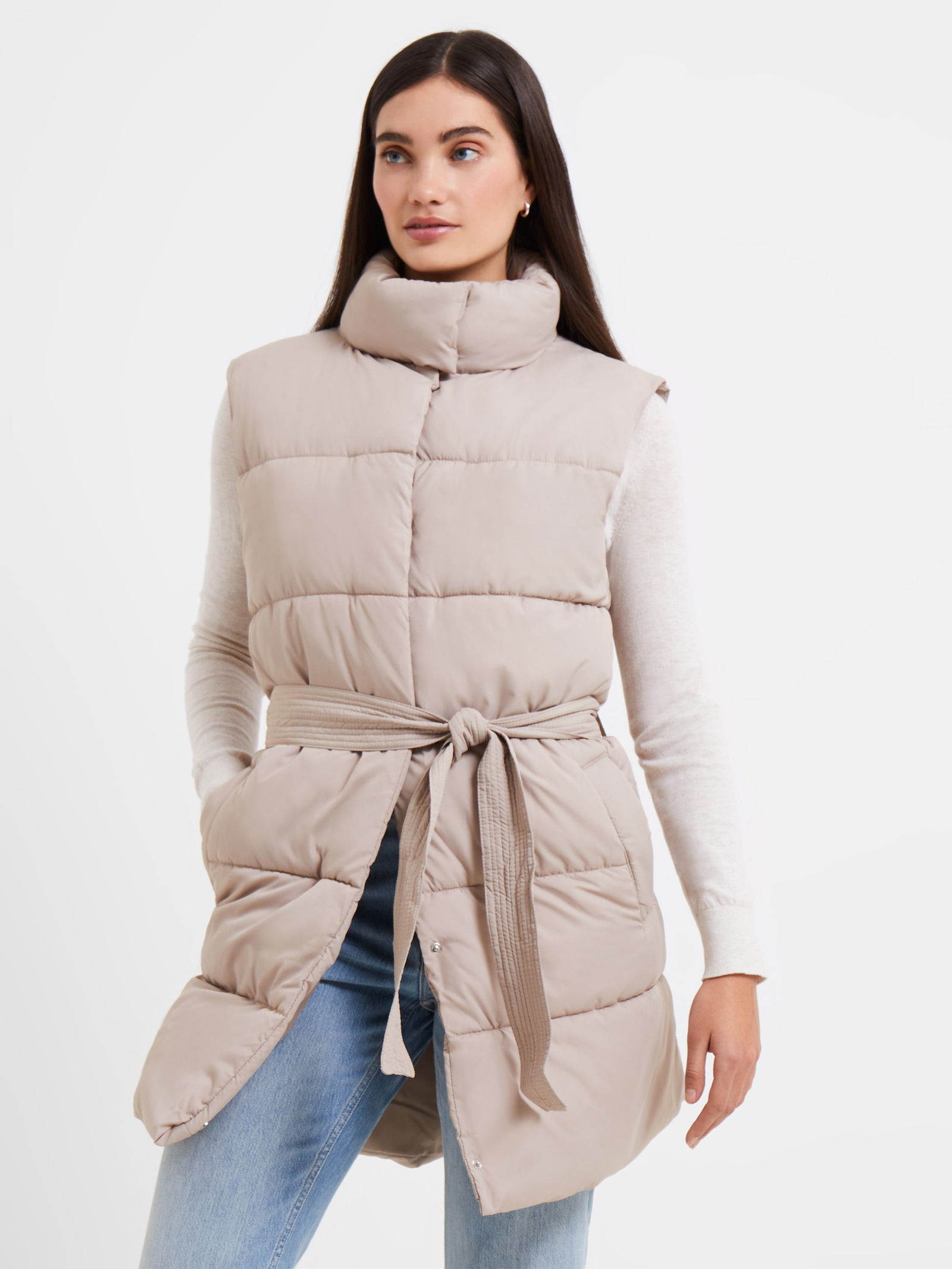 FRENCH CONNECTION Funnel Neck Belted Gilet | endource