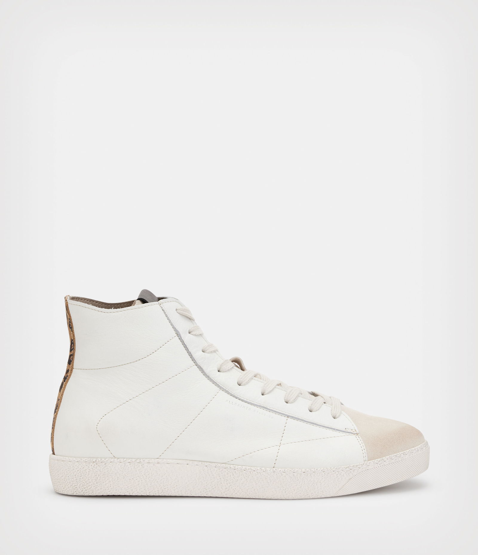 ALLSAINTS Tundy High Top Trainers in White/Leopard | endource