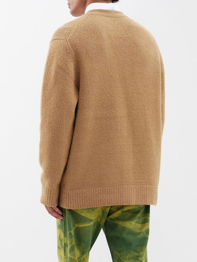 ACNE STUDIOS Korval Textured-Knit Cardigan in Brown | endource