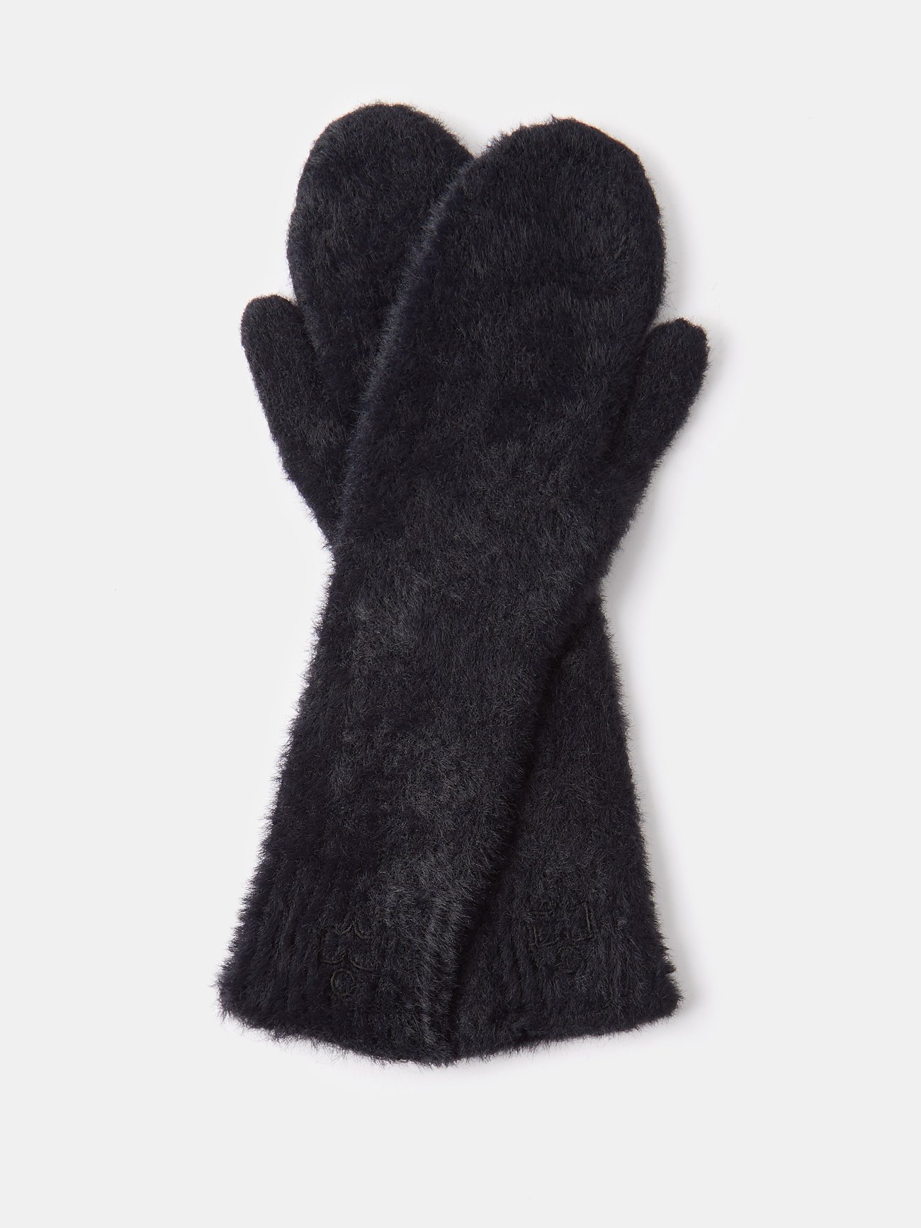 ISABEL MARANT Manray Textured Mittens in Black | Endource