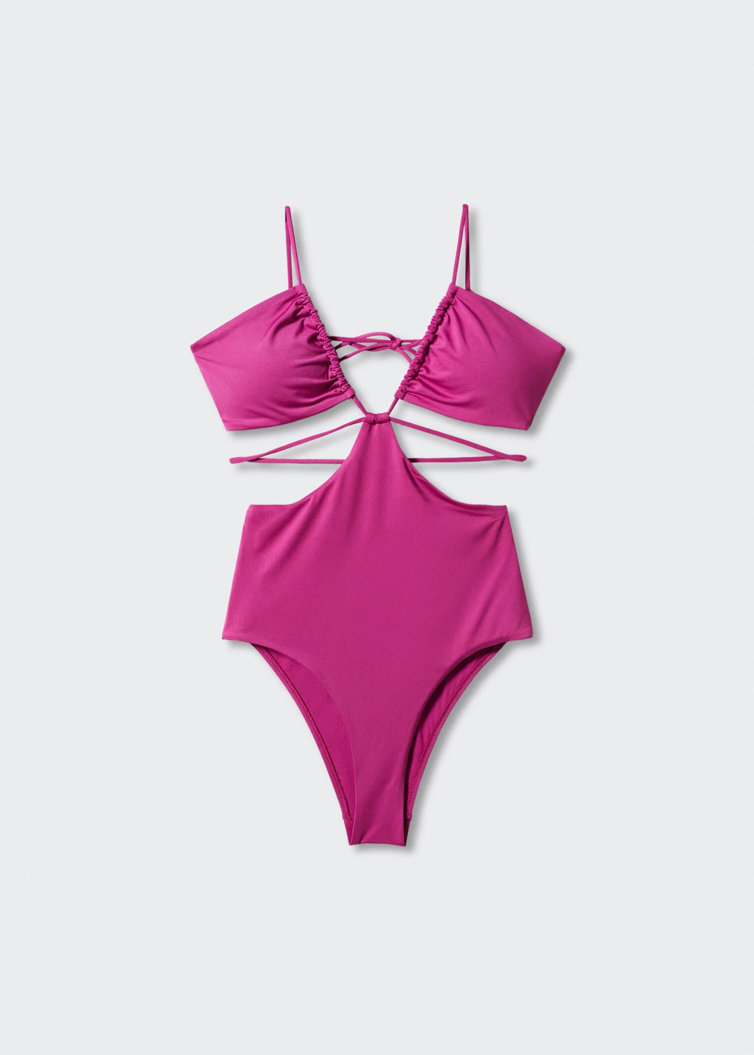 MANGO Swimsuit With Cross Back Straps in Purple | endource