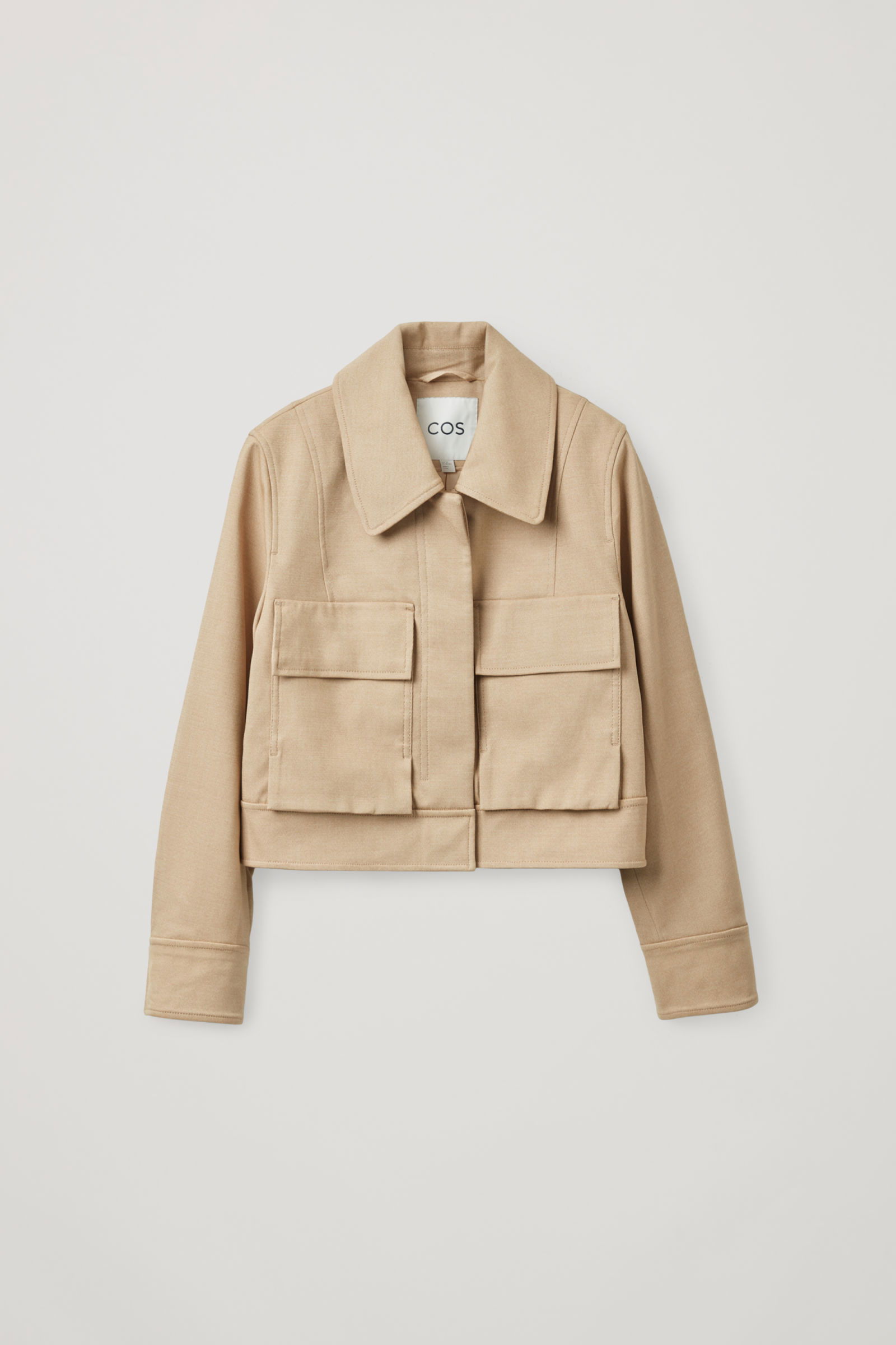 COS Cropped Utility Jacket in beige | endource