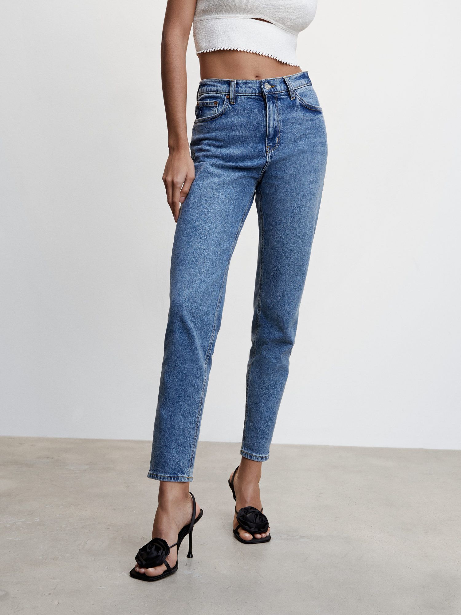 MANGO New Mom Jeans in Open Blue | Endource