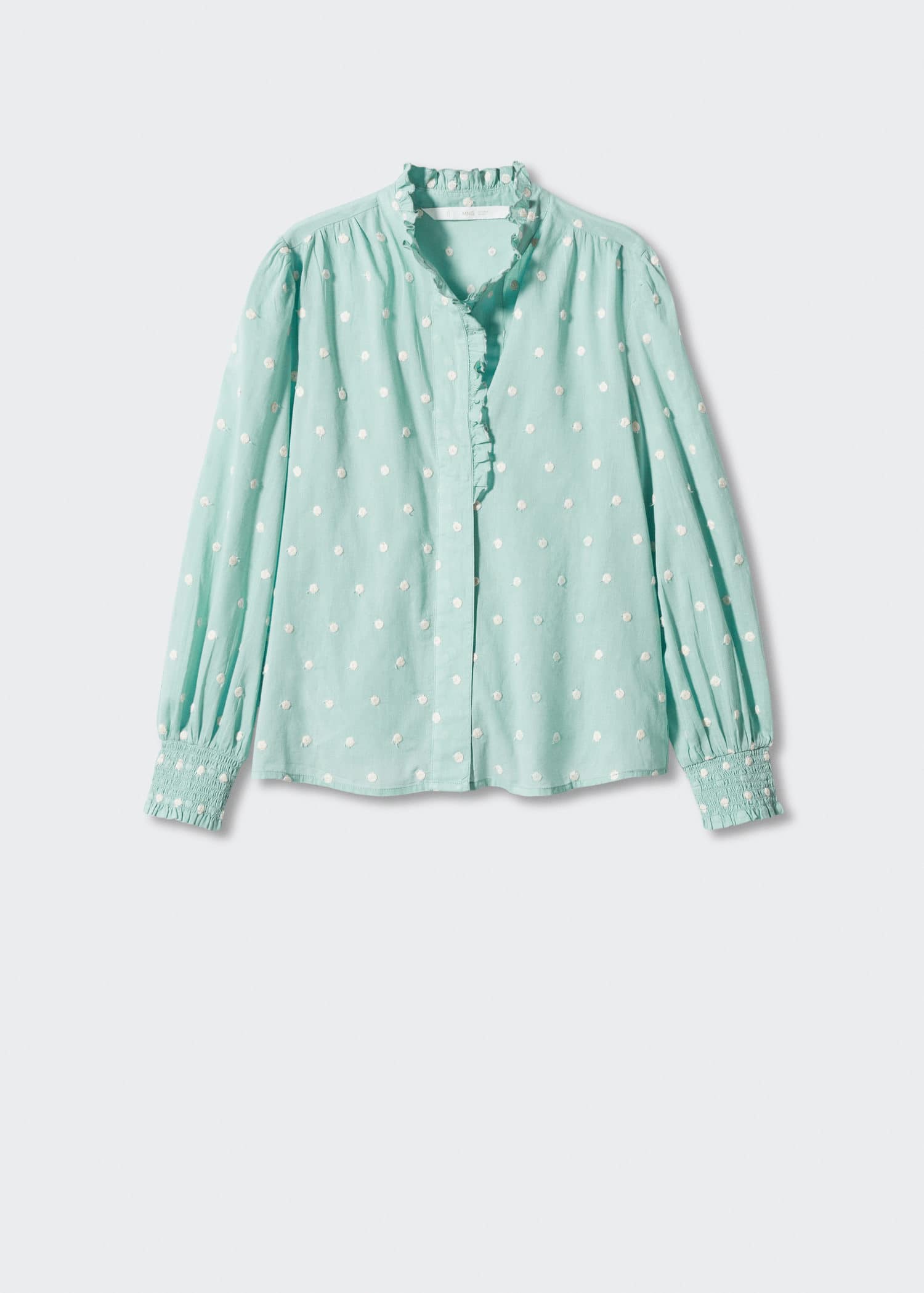 MANGO Polka Dot Embroidered Blouse | Endource
