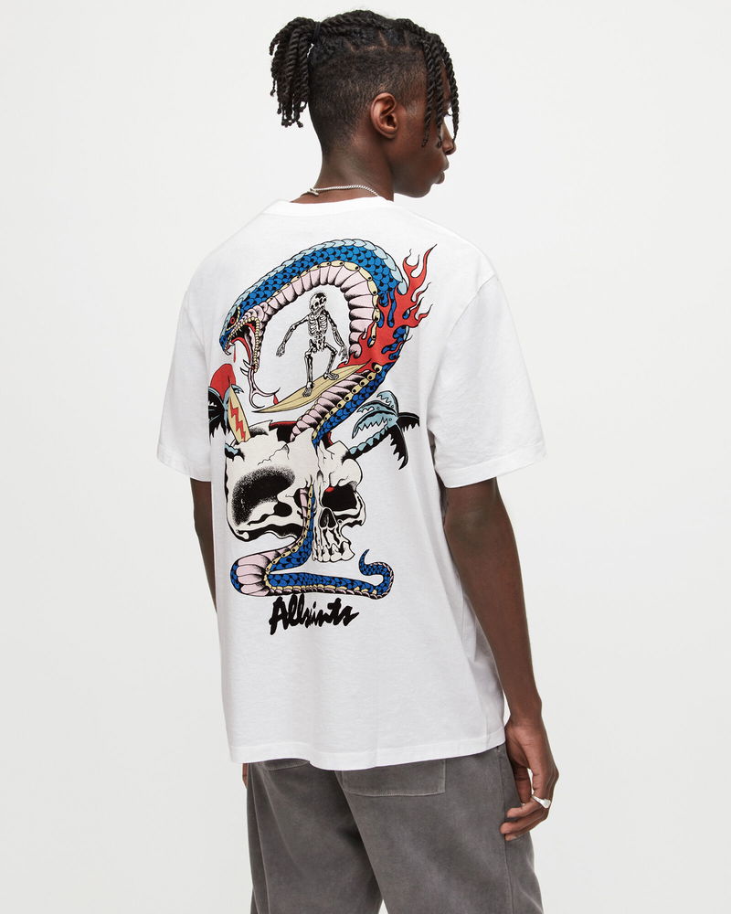 ALLSAINTS Snakepit Crew T-Shirt in Optic White | endource