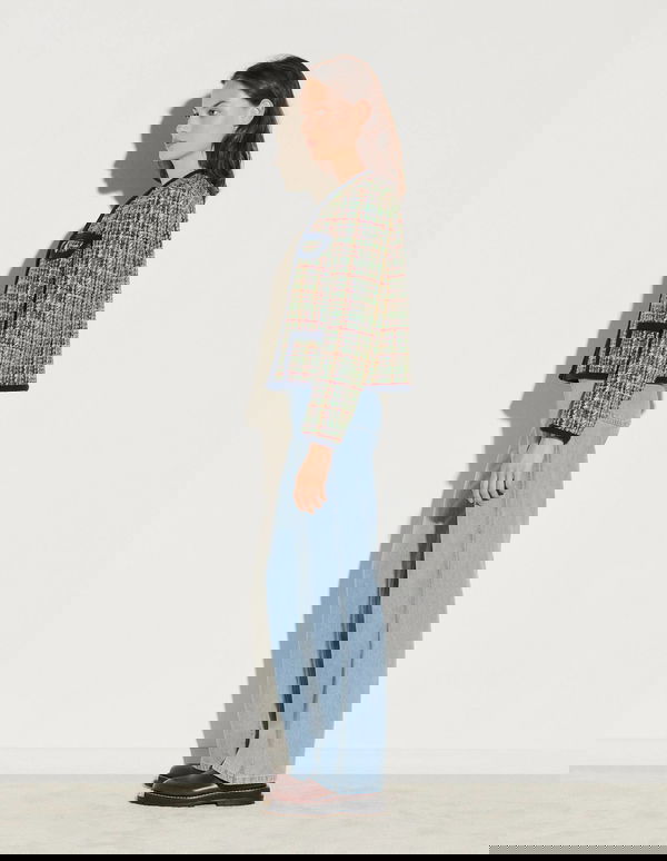 SANDRO Multicoloured Tweed Jacket in Multi-Color | endource