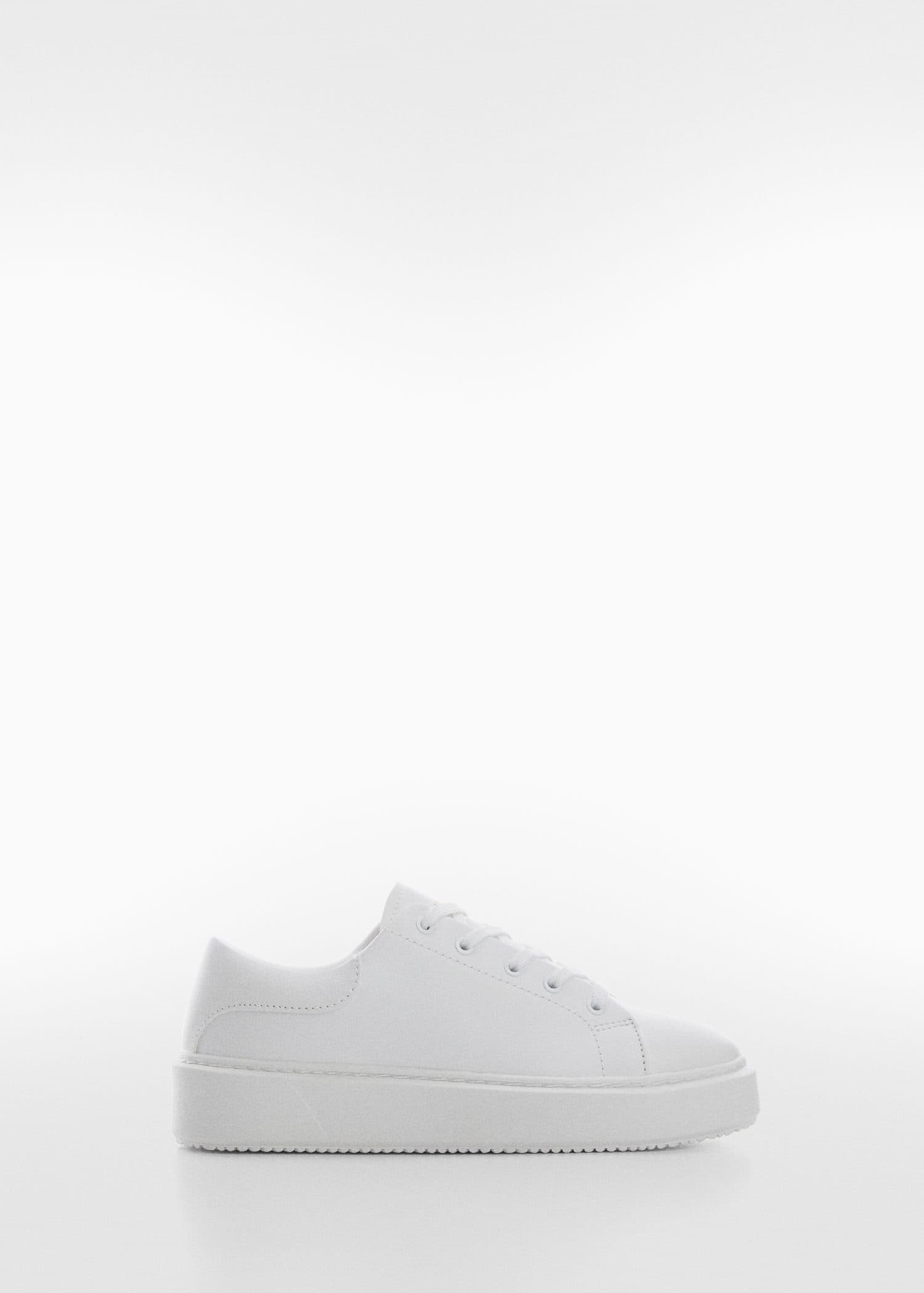 MANGO Platform Lace-Up Sneakers in White | Endource