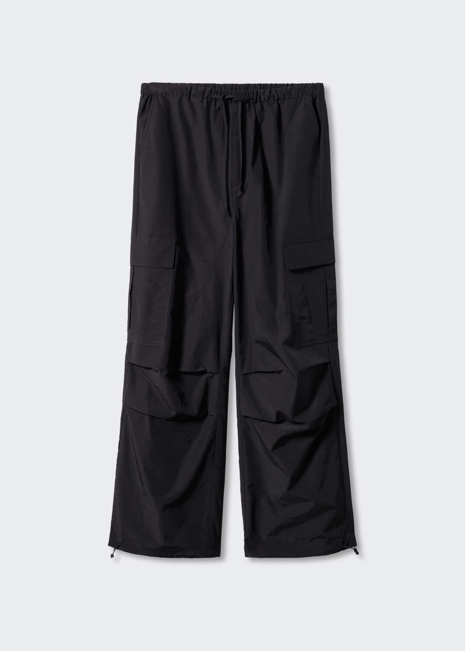 MANGO Parachute Pants in Black | endource