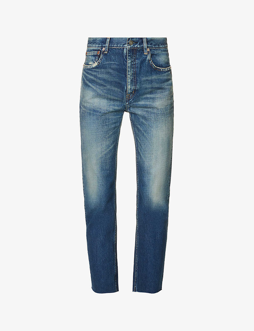 SAINT LAURENT Hailey Straight-Leg Jeans in Authentic Vintage Bl | endource