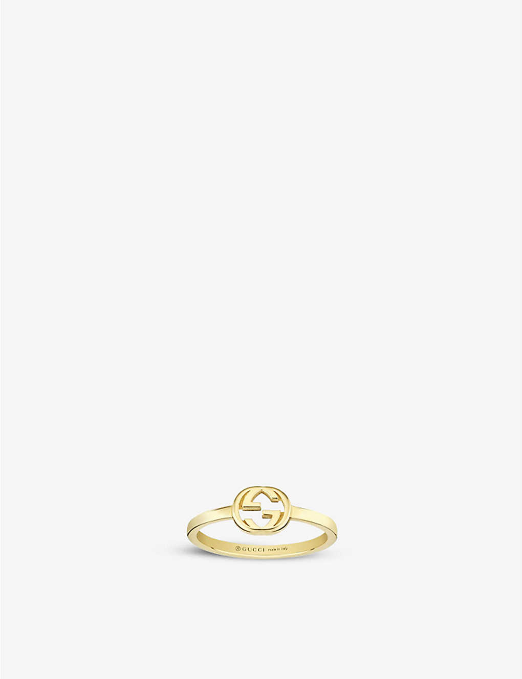 GUCCI Interlocking G 18ct Yellow Gold Ring in GOLD | endource