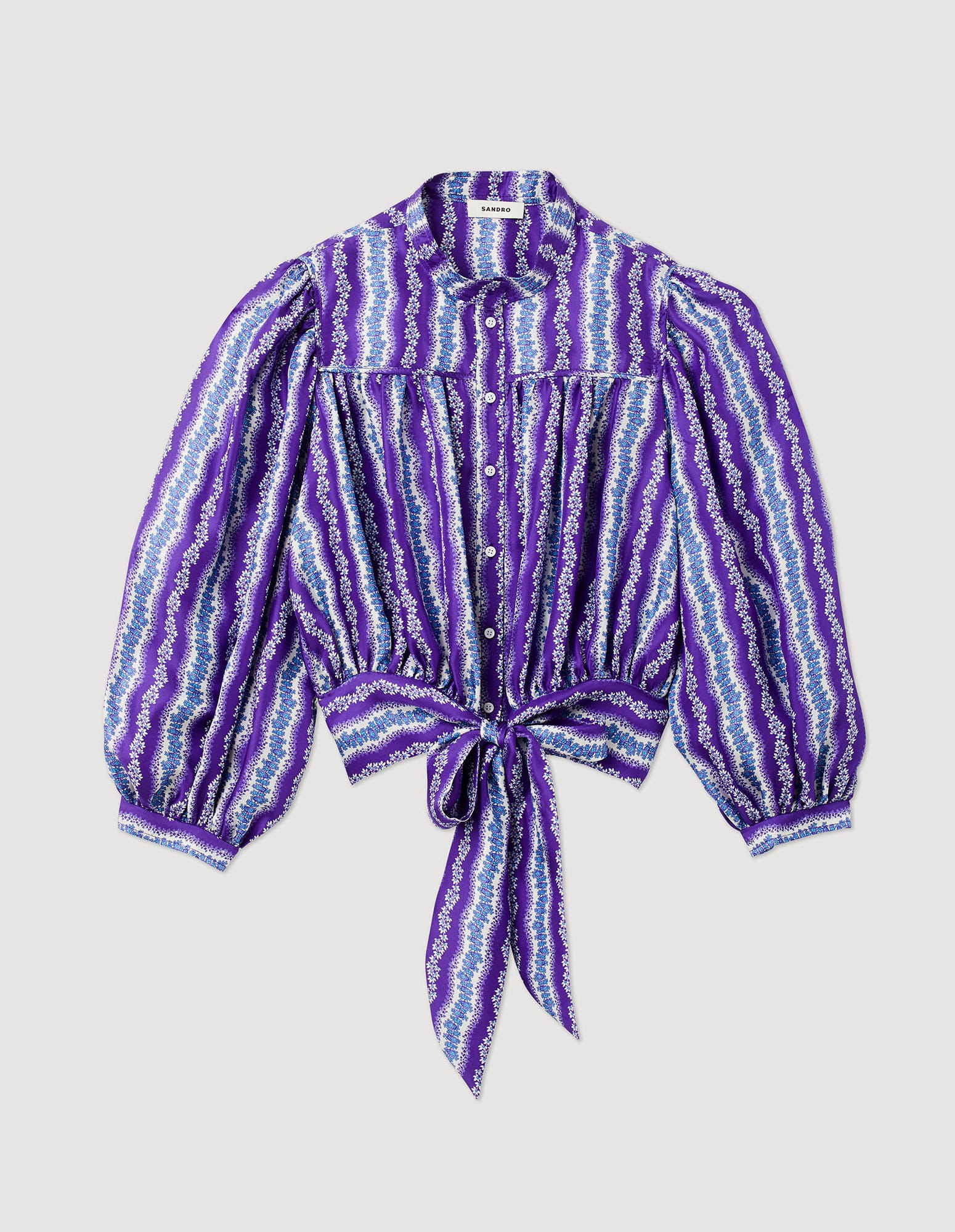 SANDRO Cropped Silk Shirt | Endource