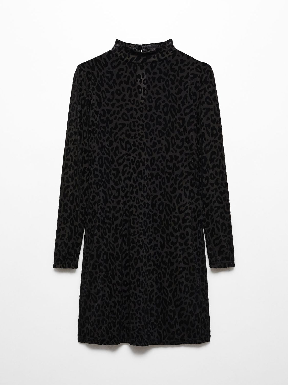 MANGO Xleo Velvet Animal Print Mini Dress in Black | endource