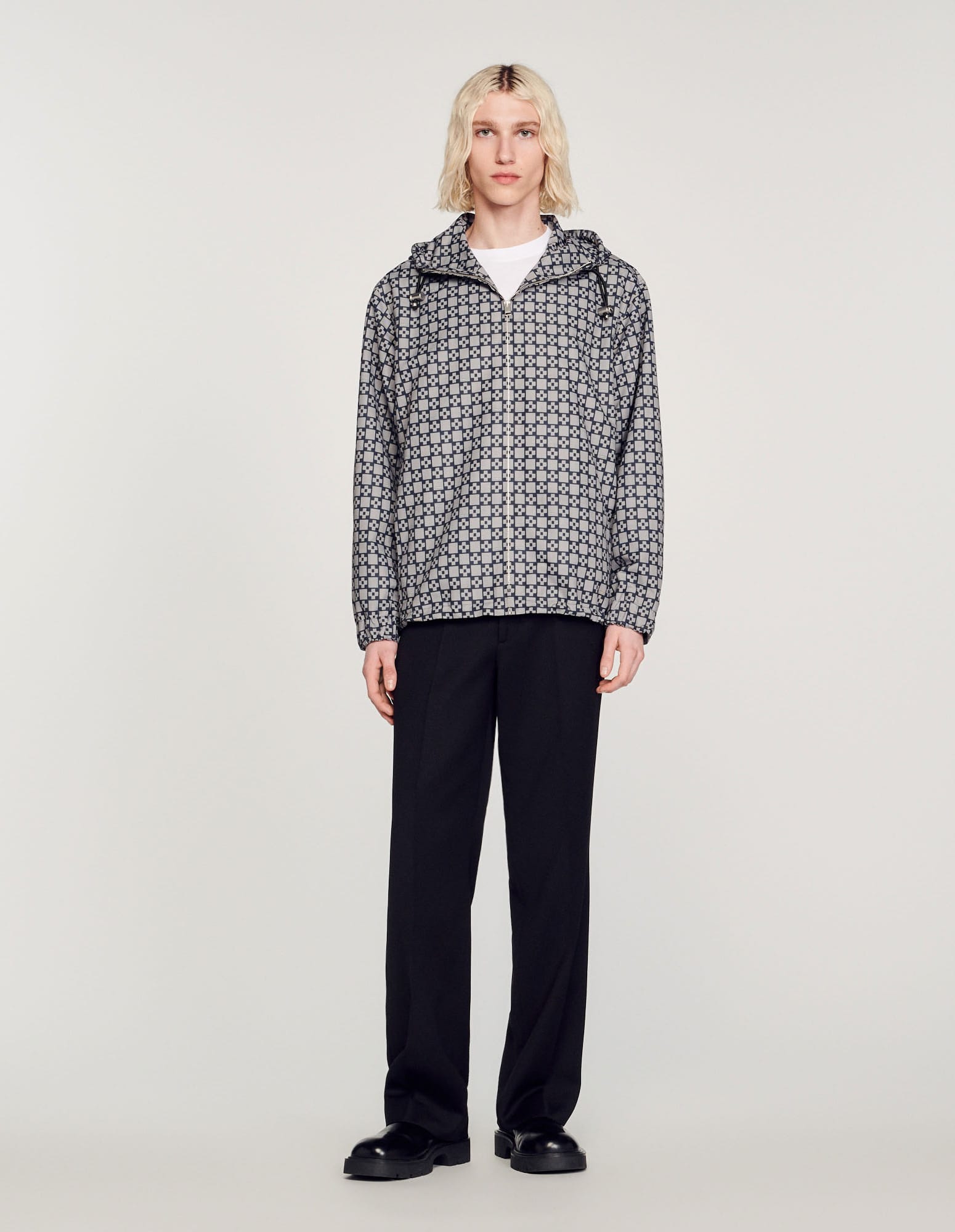 SANDRO Printed Square Cross Jacket | endource