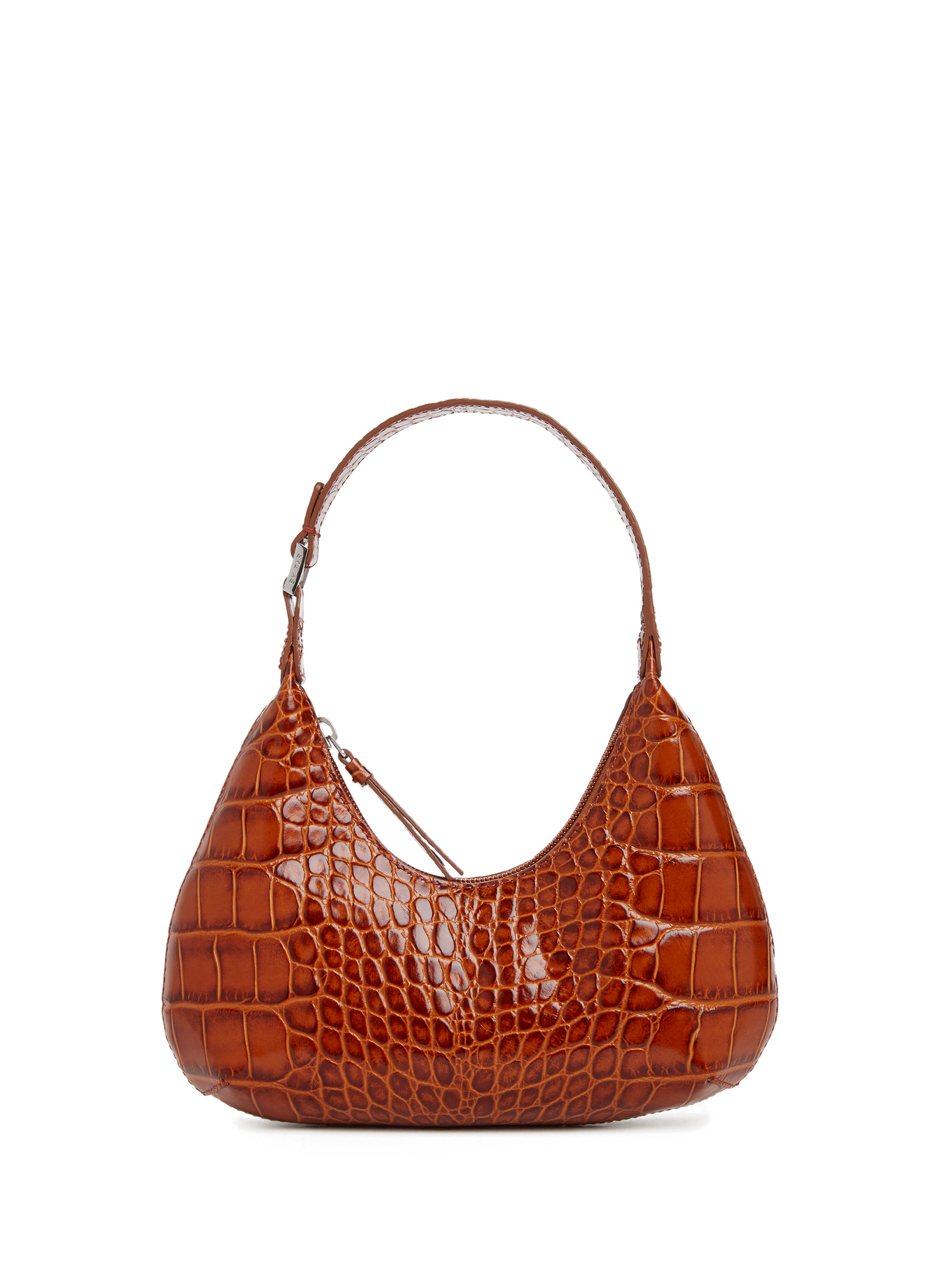 BY FAR Amber Leather Shoulder Bag in Brown | Endource
