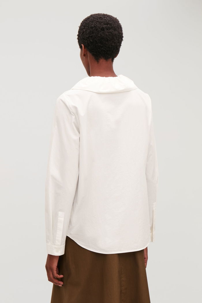 COS Gathered Collar Cotton Shirt | endource