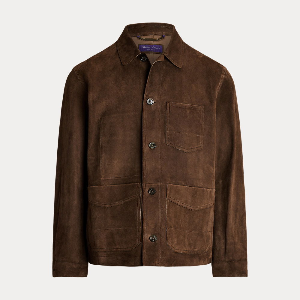 RALPH LAUREN PURPLE LABEL Burnham Suede Jacket in Brown | Endource