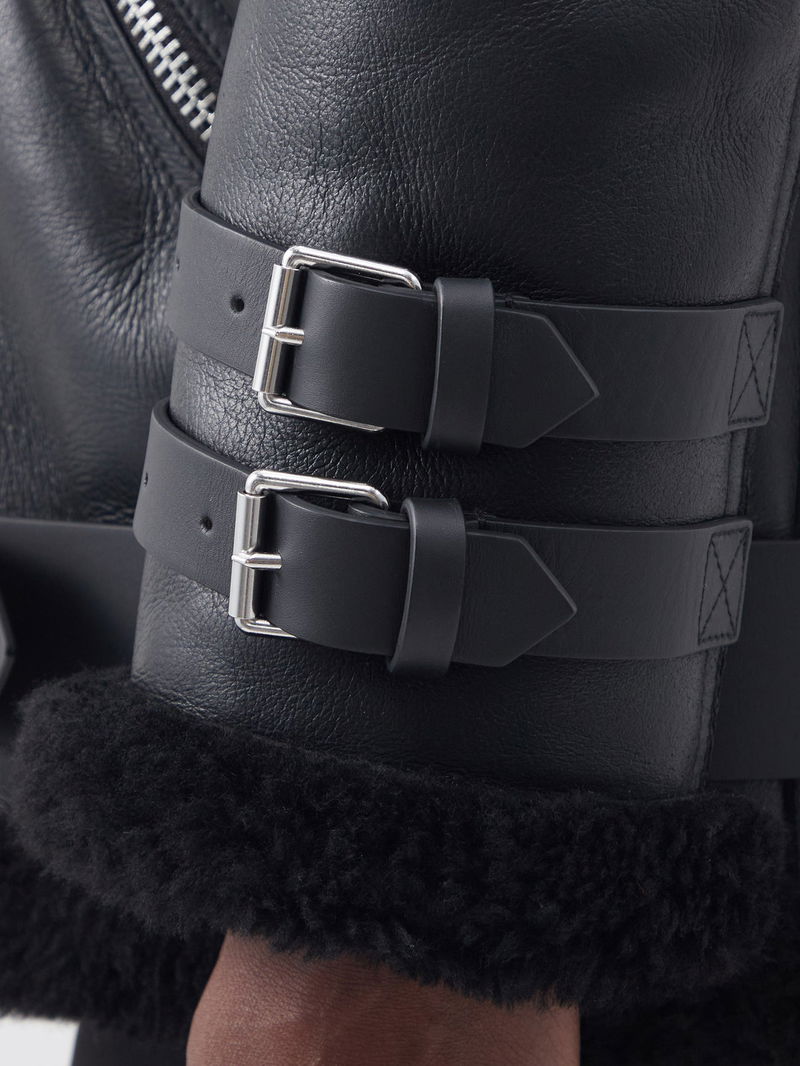 ACNE STUDIOS Velocite Shearling Jacket in Black | endource