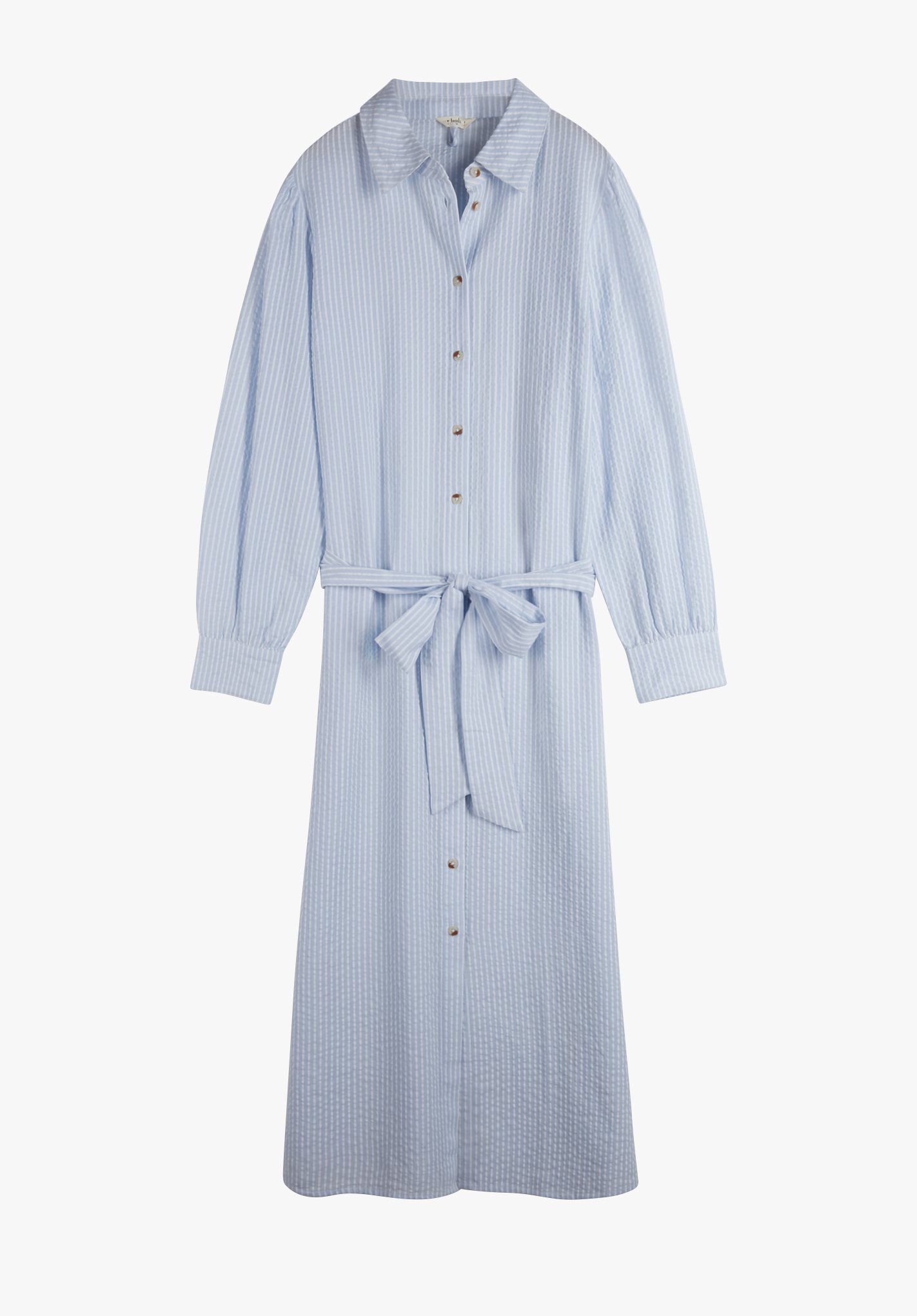 HUSH Striped Shirt Dress in Soft Blue | endource
