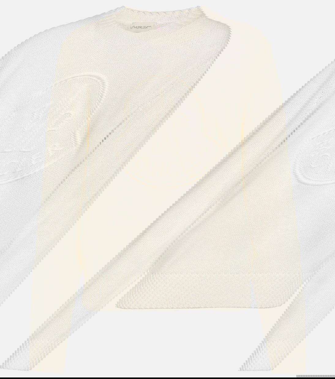 MONCLER Logo Wool And Cashmere Sweater in White | endource