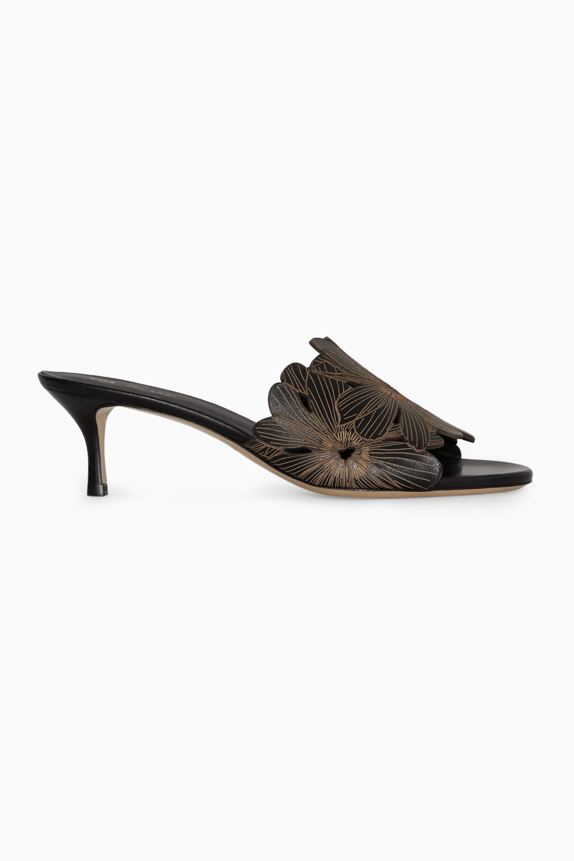 COS COS × Stephen Doherty - Floral-Print Leather Mules in BLACK ...
