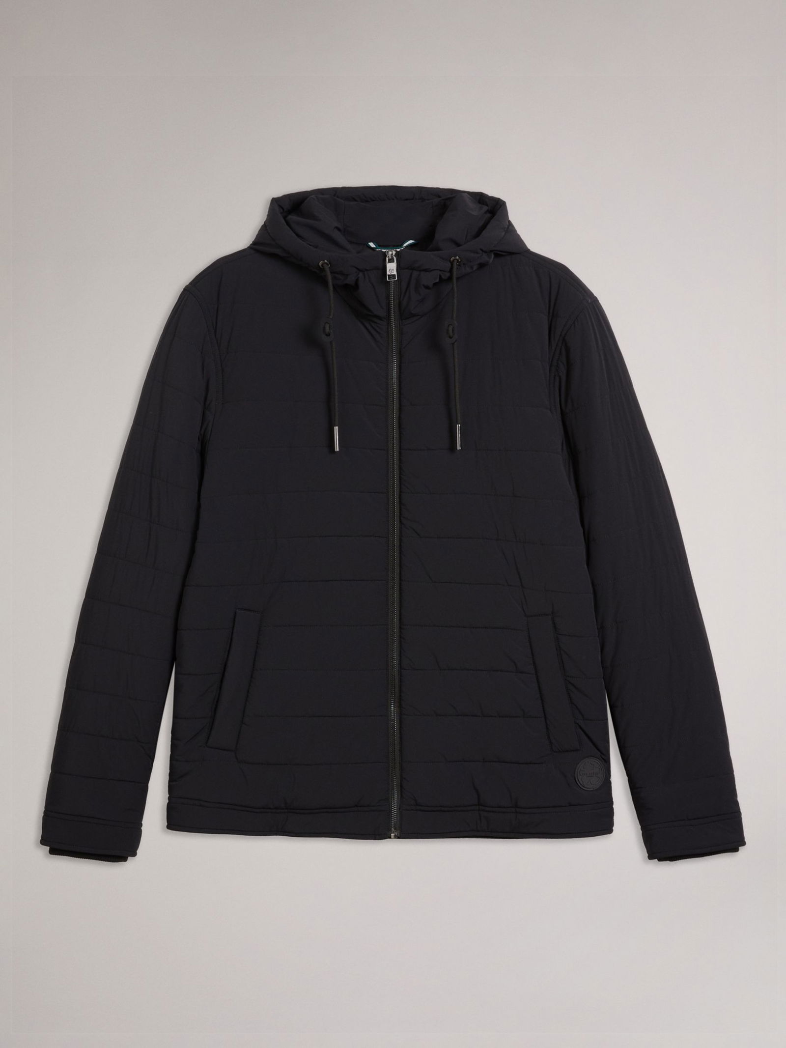TED BAKER Ovarn Funnel Neck Quilted Nylon Jacket in Black | endource