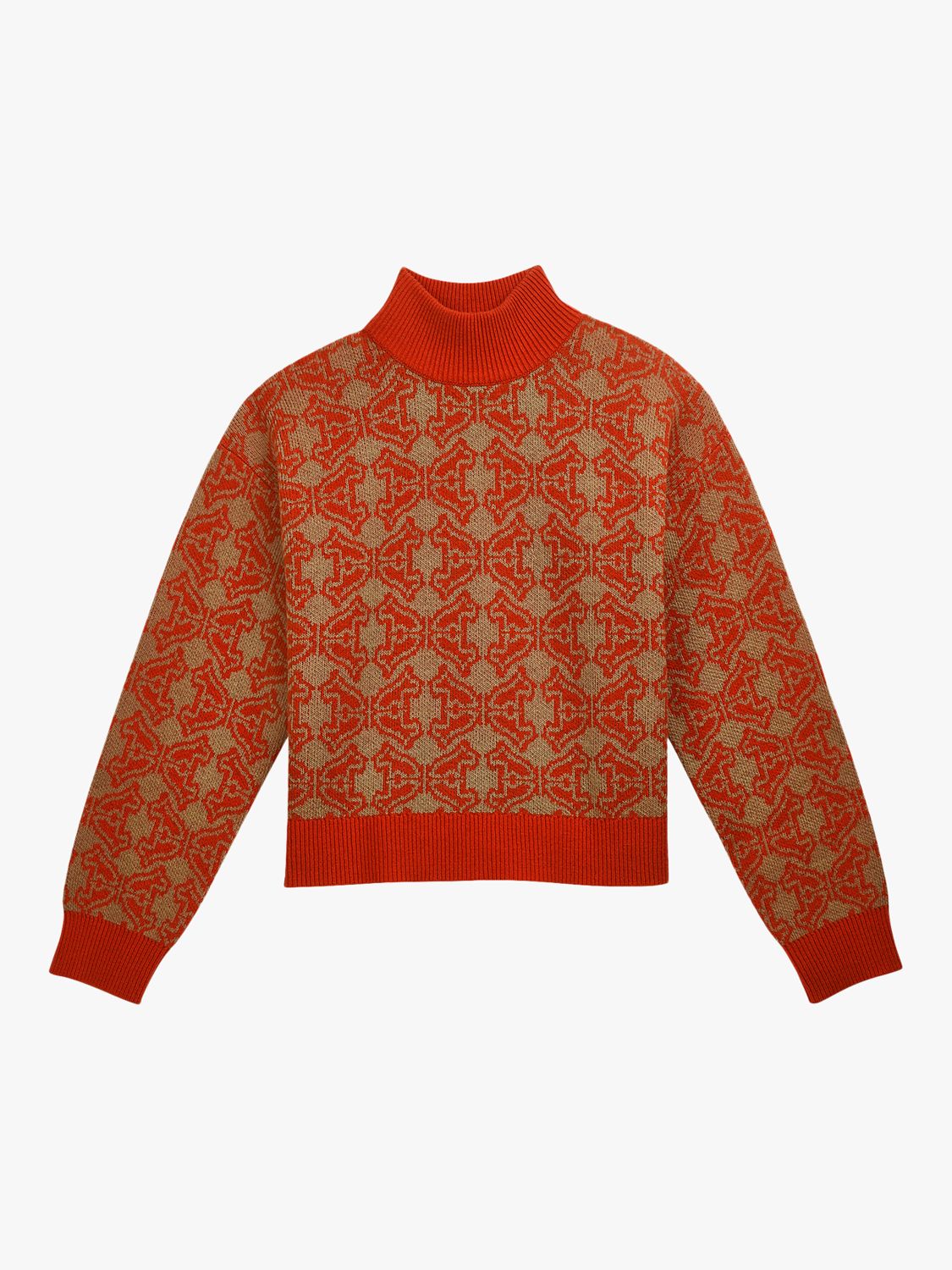RADLEY Heirloom Jacquard Merino Wool Blend Jumper in Orange | endource