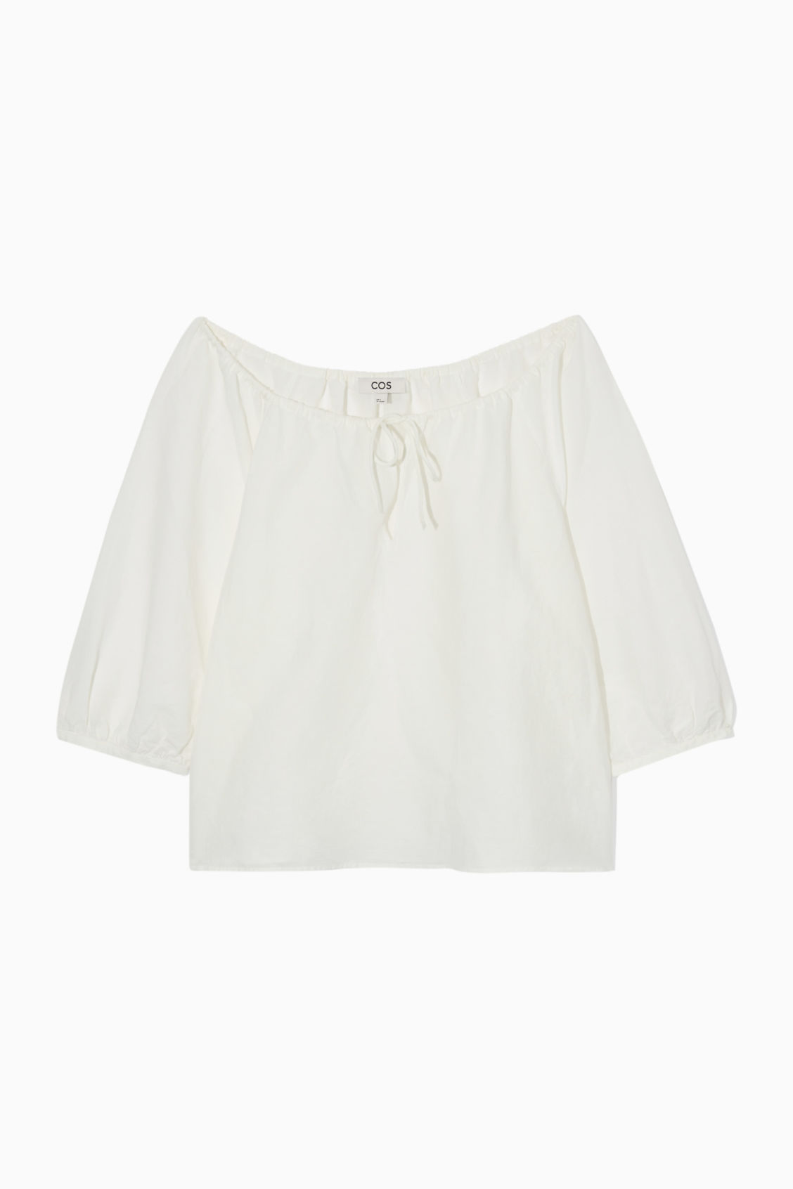 COS Ballerina-Neck Floaty Linen Blouse in WHITE | Endource