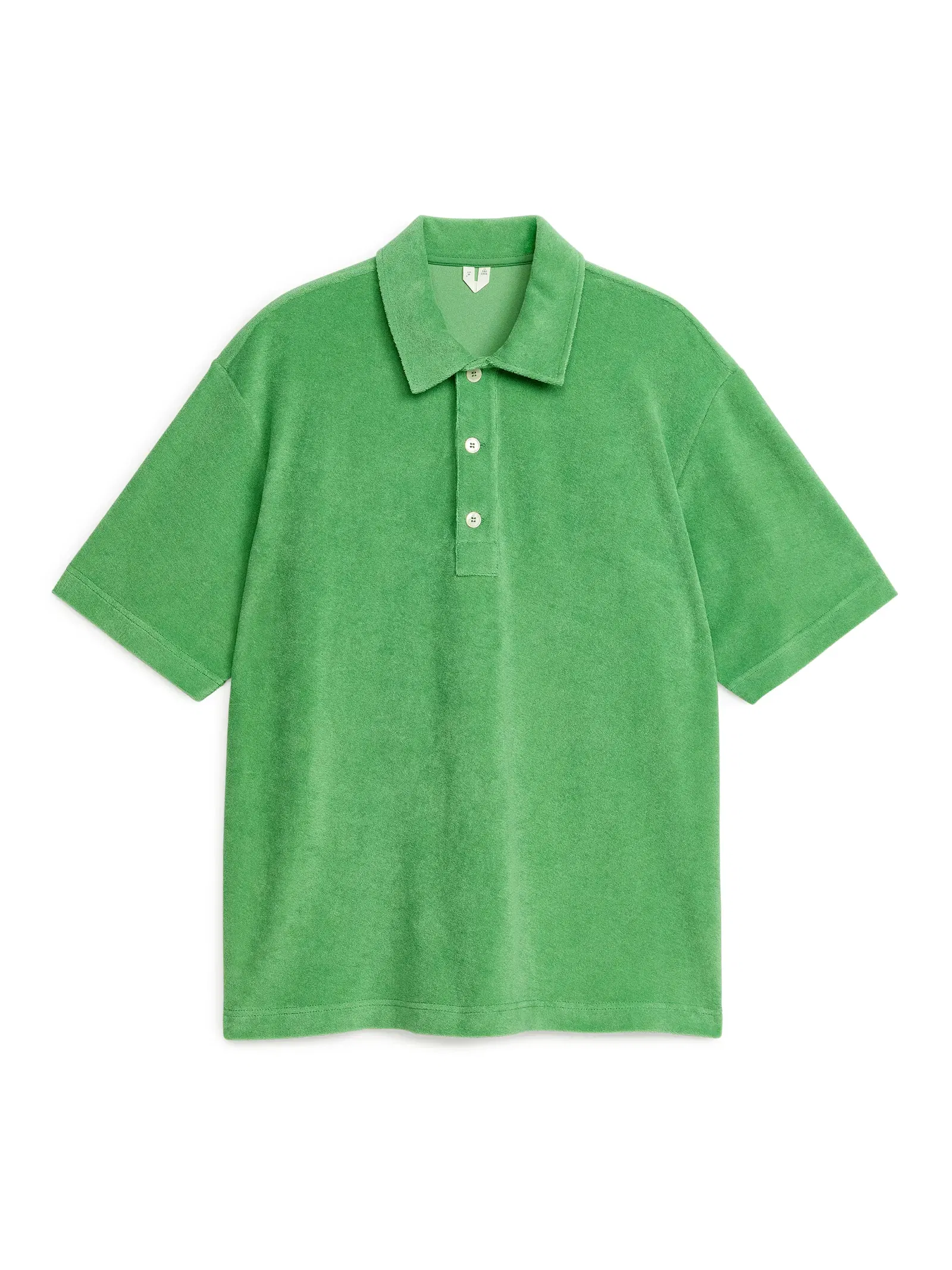 ARKET Towelling Polo Shirt in Bright Green | endource