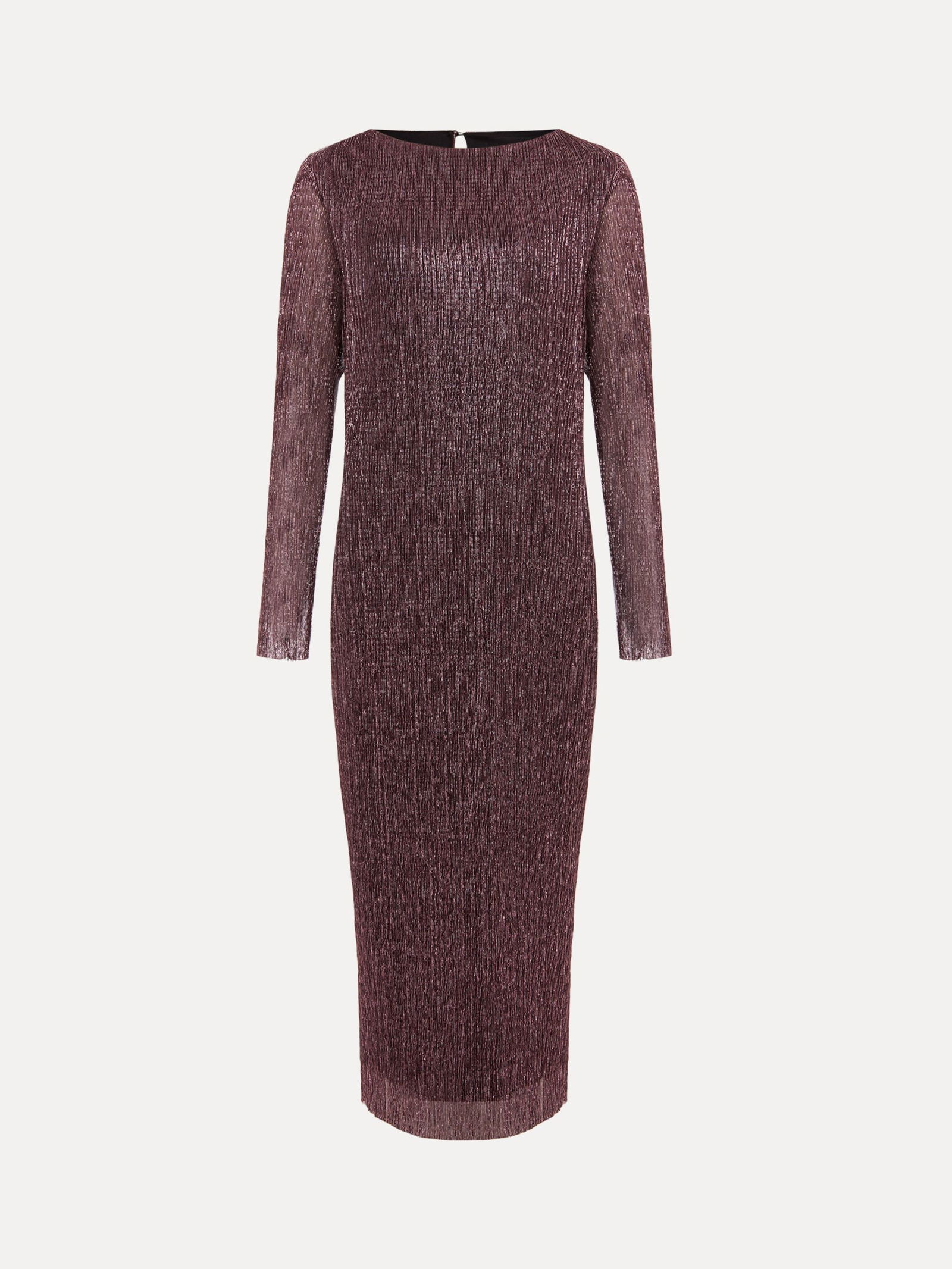 PHASE EIGHT Alix Plisse Midi Dress in Pink | Endource