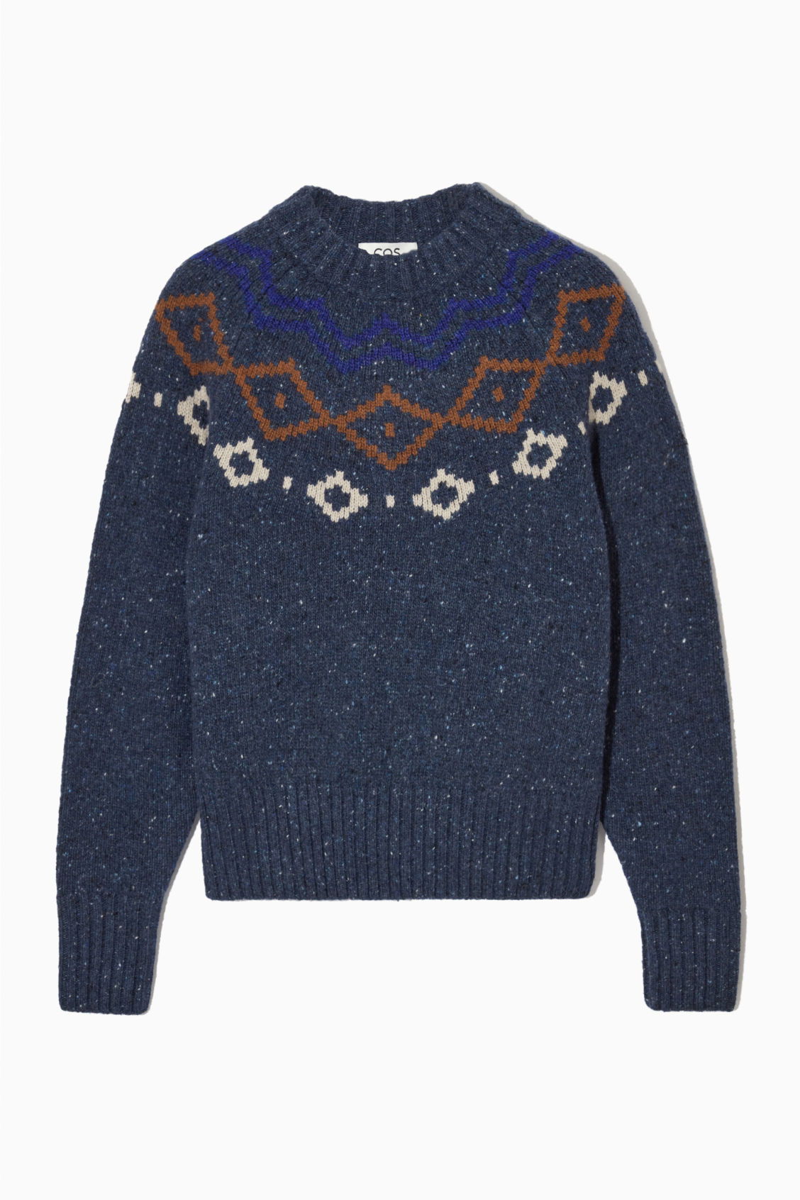 COS Fair Isle Merino Wool Jumper in DARK BLUE | endource