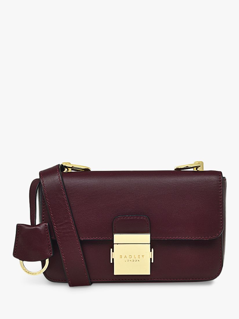 RADLEY Hanley Close Leather Mini Crossbody Bag in Dark Cherry | Endource