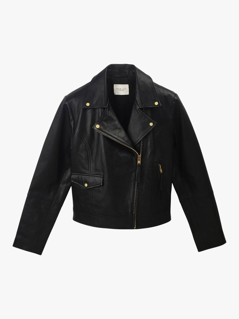 RADLEY Dukes Place Leather Biker Jacket in Black | endource