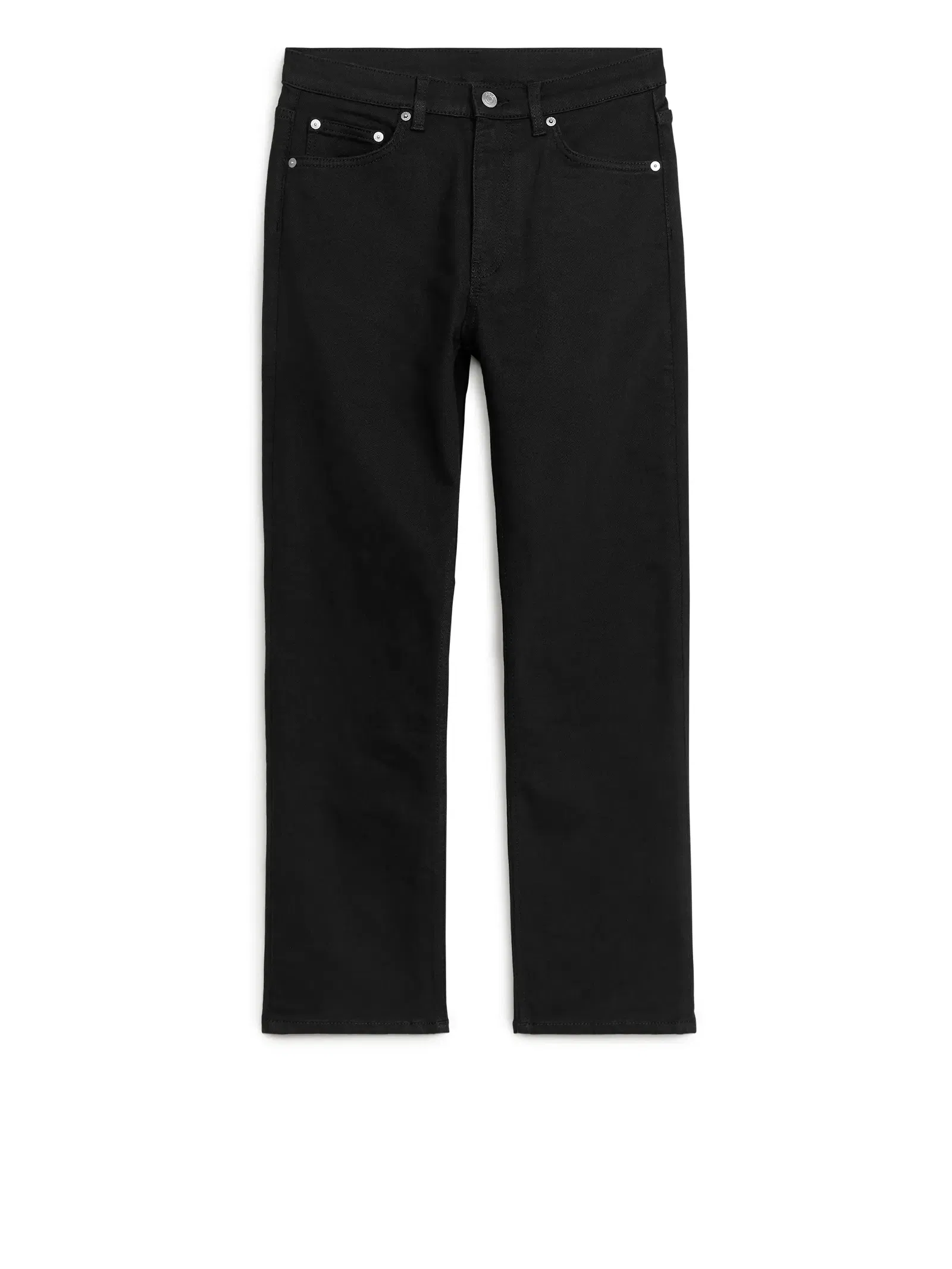 ARKET Jade Cropped Slim Stretch Jeans in Black | endource