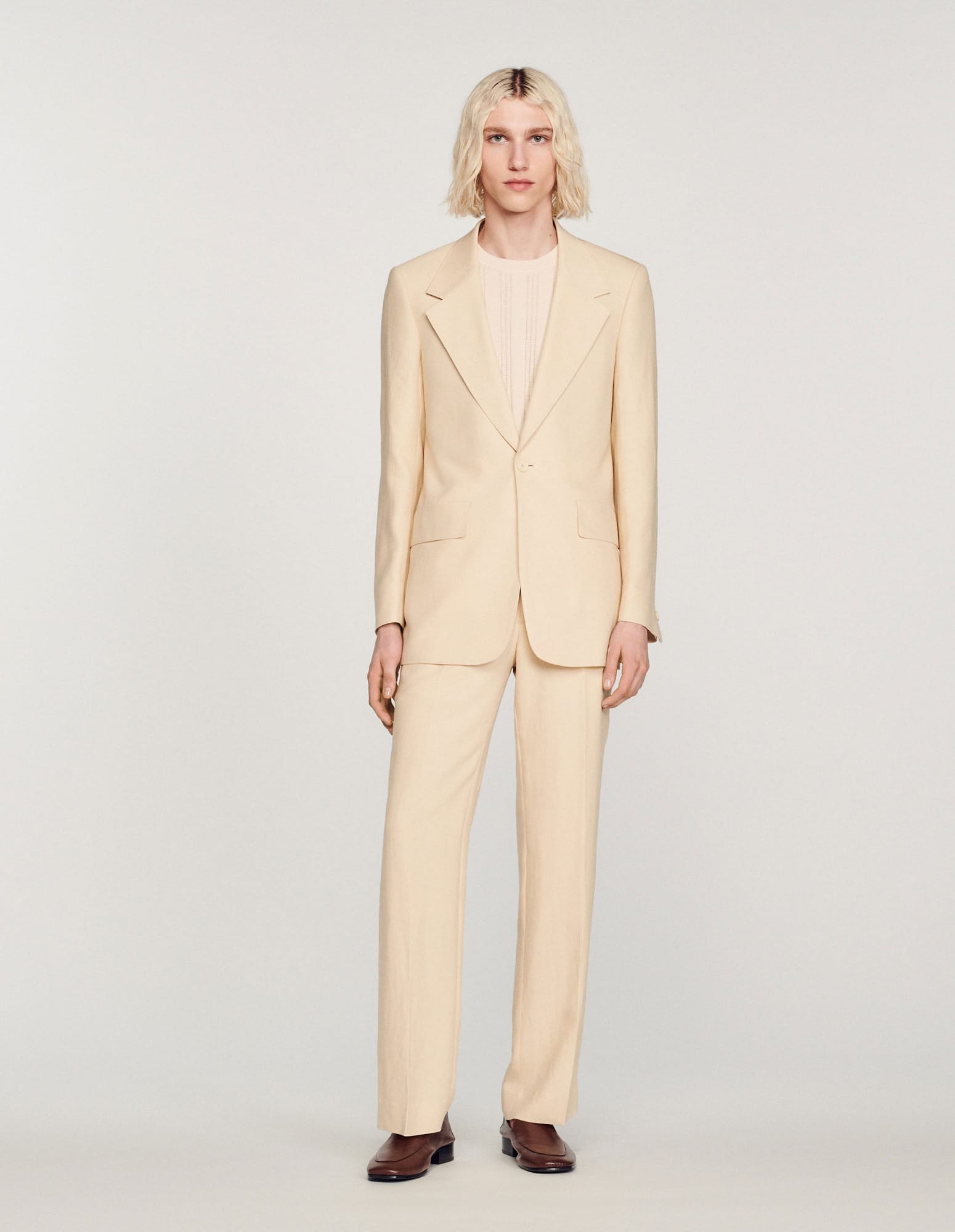 SANDRO Linen Suit Jacket | Endource