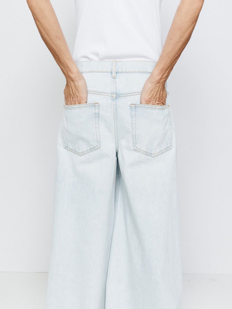 RAEY Loon Organic-Cotton Flared Jeans in Blue | endource