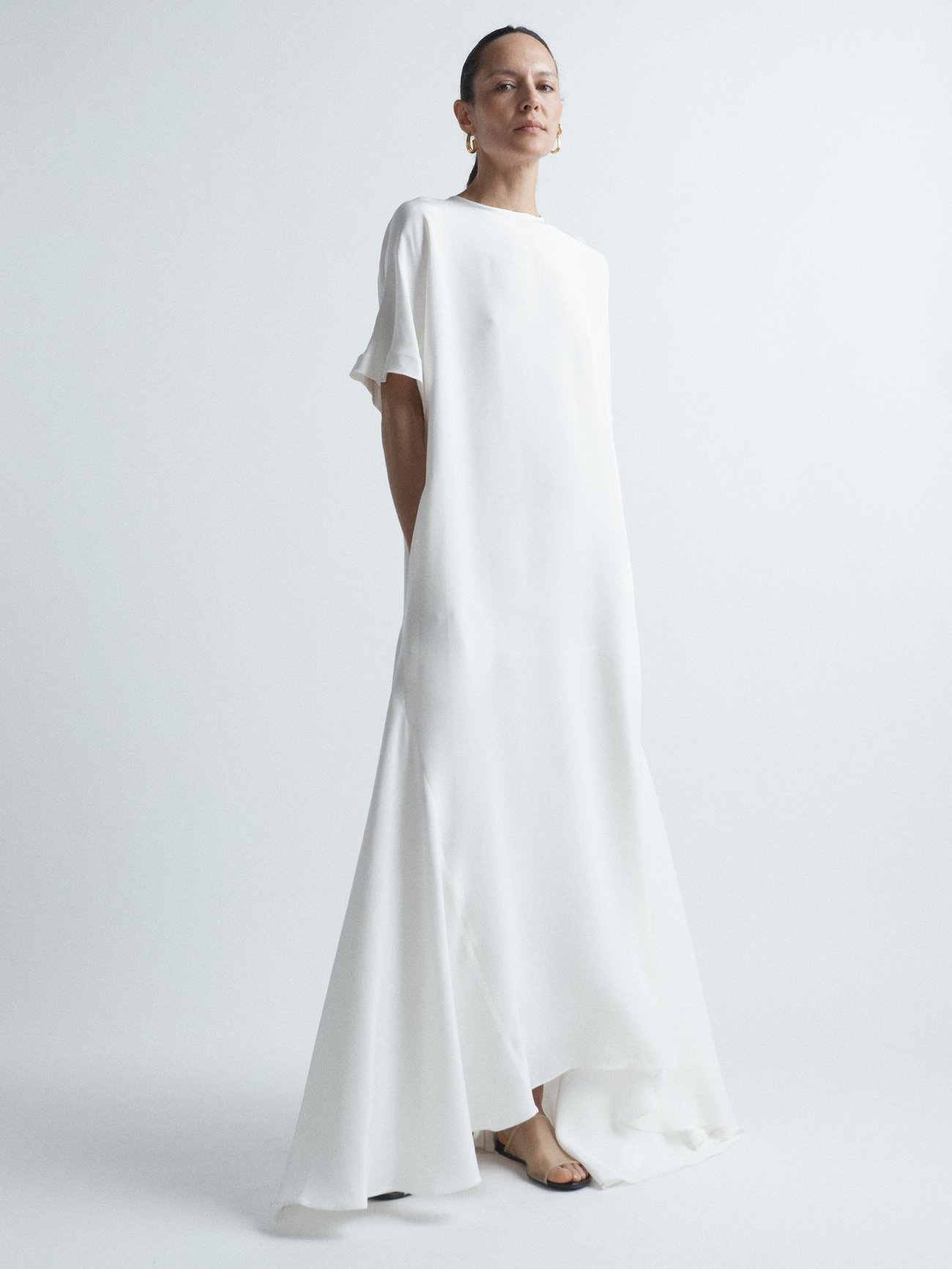RAEY Train Silk Maxi T-Shirt Dress | endource