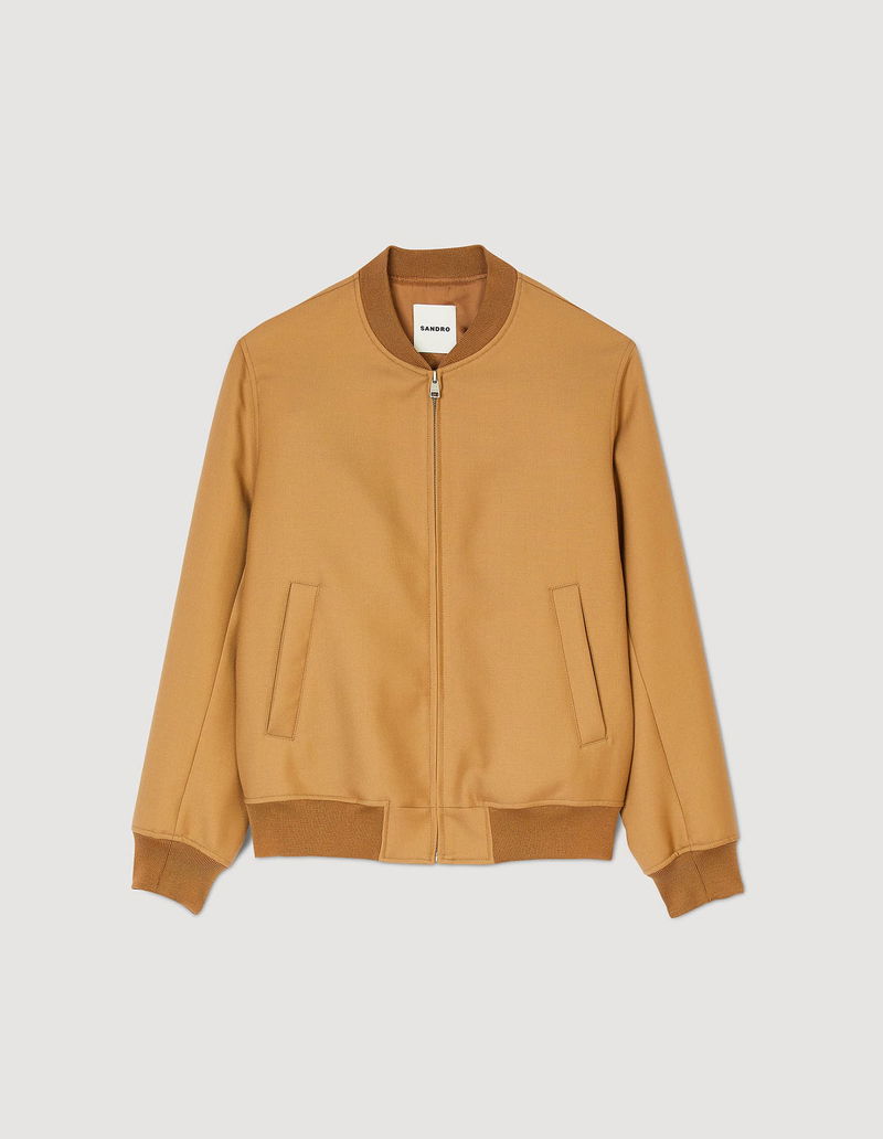 SANDRO Zip-Up Varsity Jacket | endource