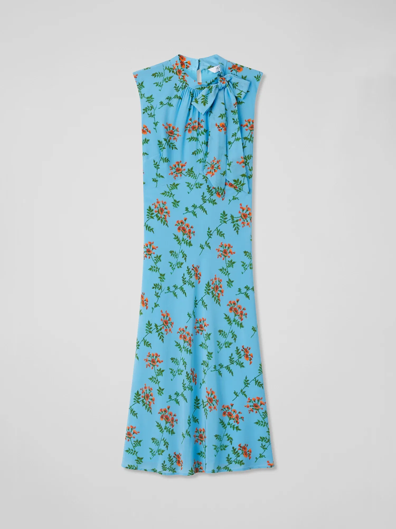 L.K. BENNETT Vali Silk Valerian Floral Print Dress in Blue | Endource