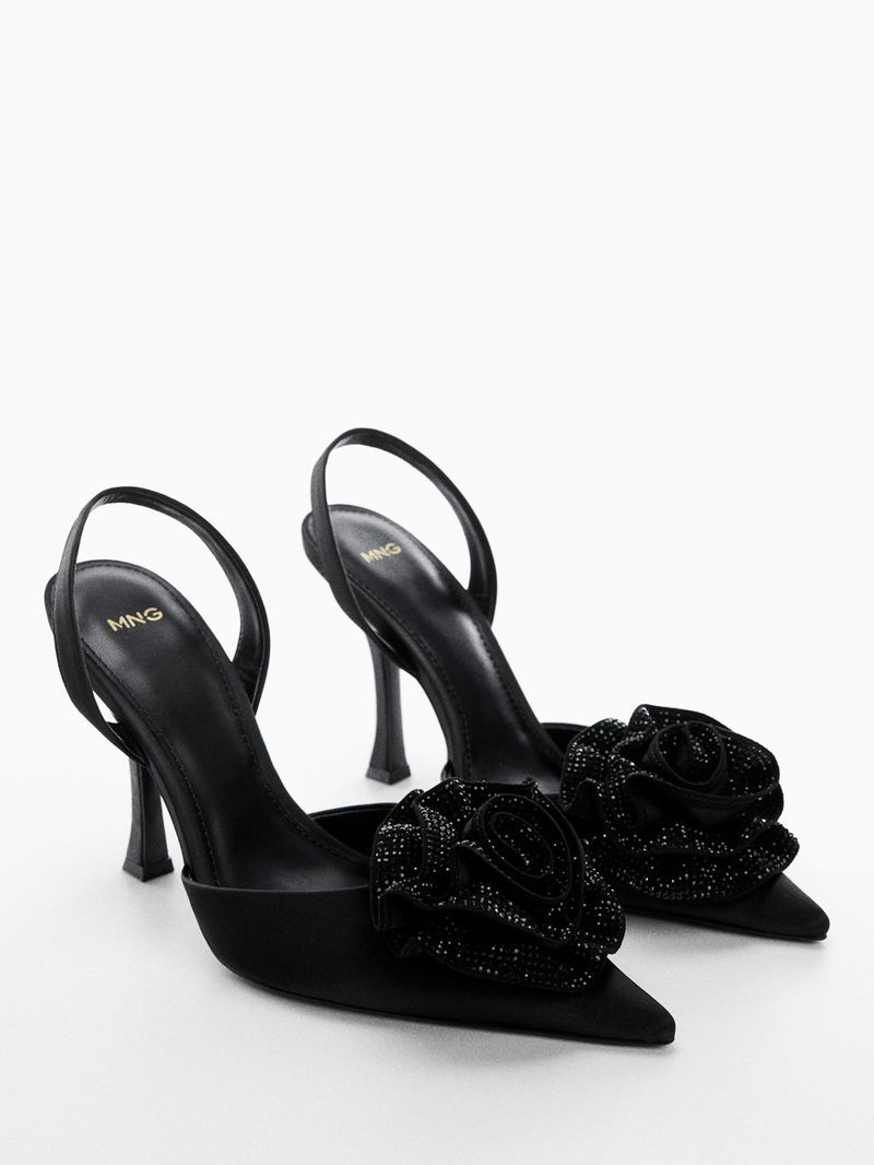 MANGO Slingback Court Shoes in Black | endource
